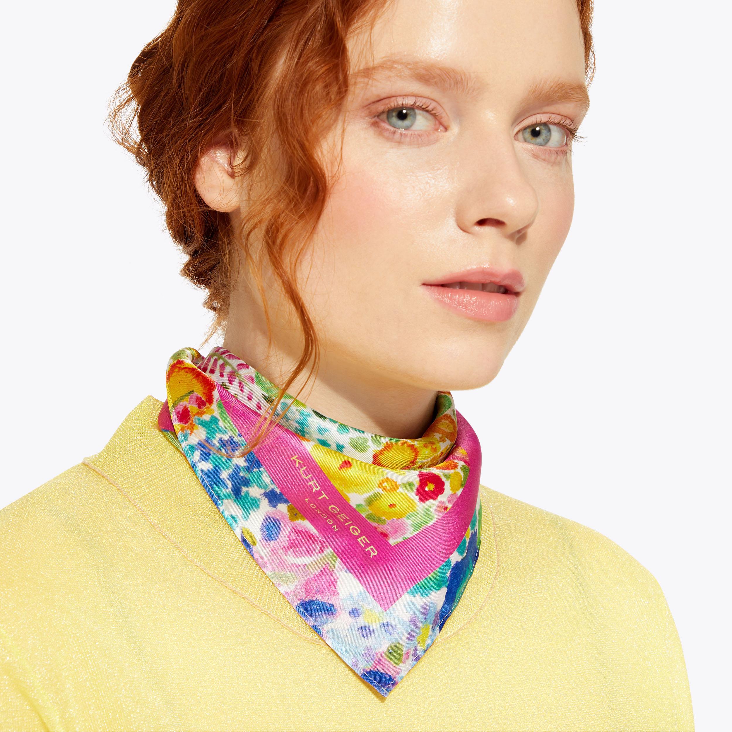 FC BANDANA SCARF Floral Couture Silk Bandana Scarf by KURT GEIGER LONDON