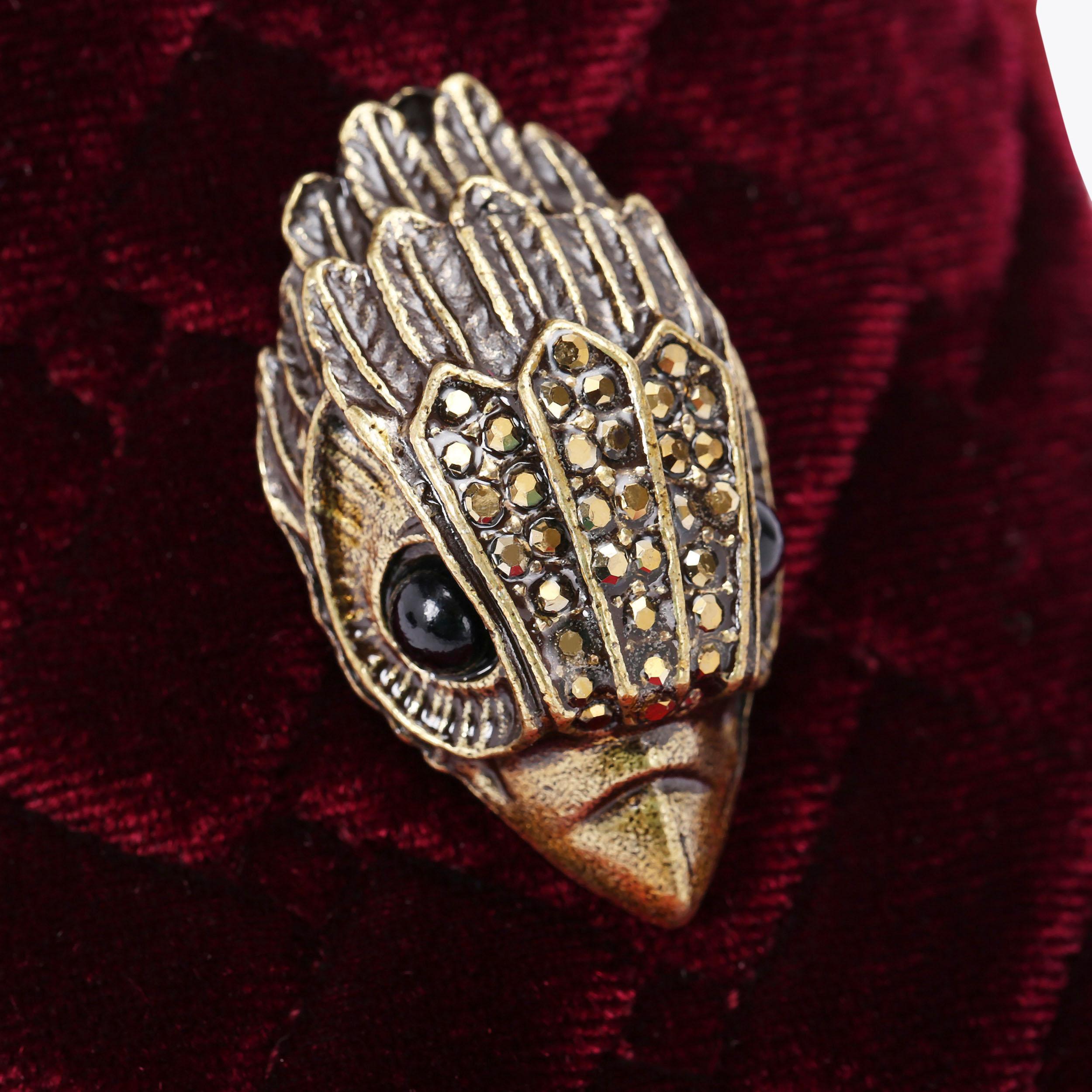 HUGH EAGLE HEAD Wine Red Velvet Loafers by KURT GEIGER LONDON