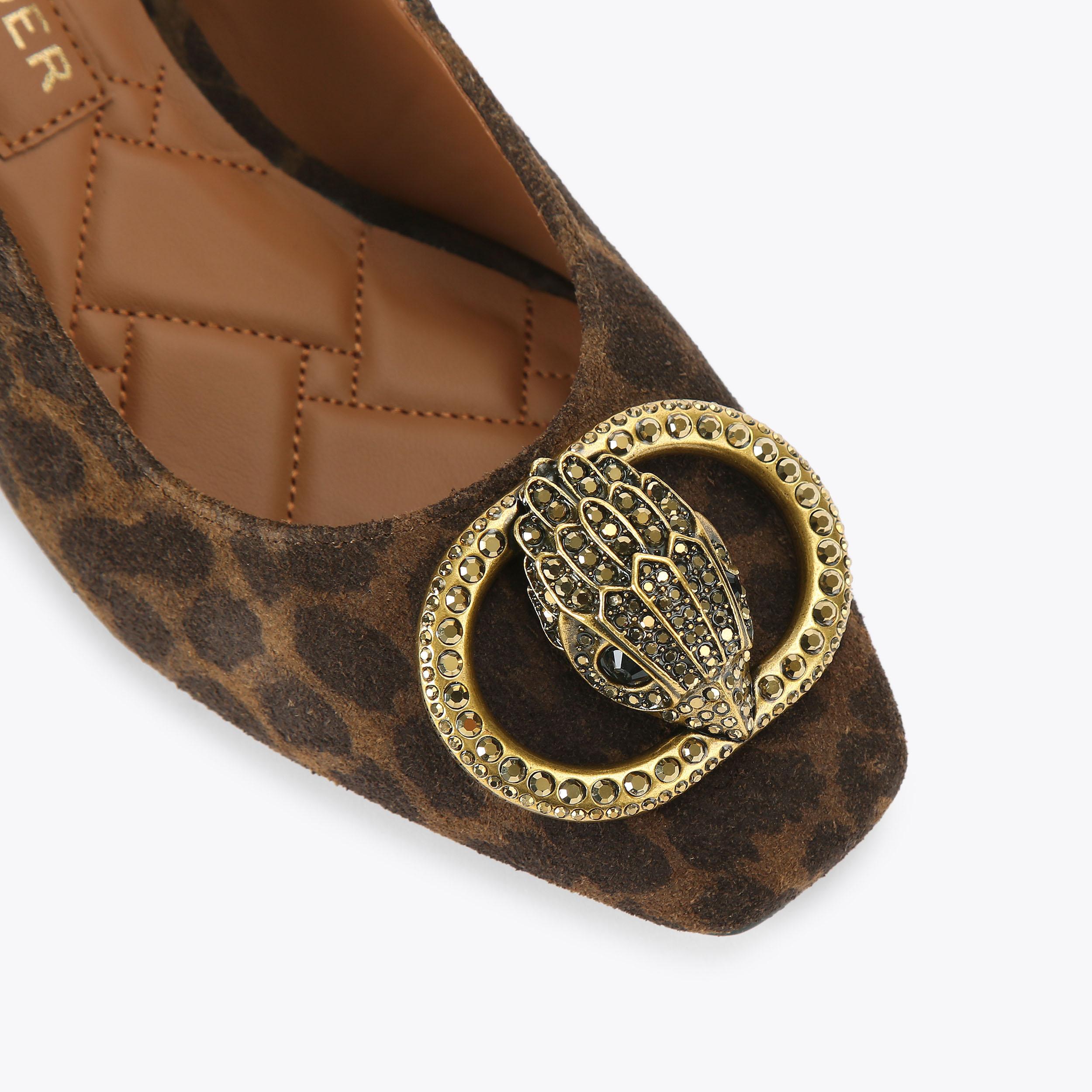 CHELSEA BLOCK SLINGBACK Leopard Print Suede Heels by KURT GEIGER LONDON