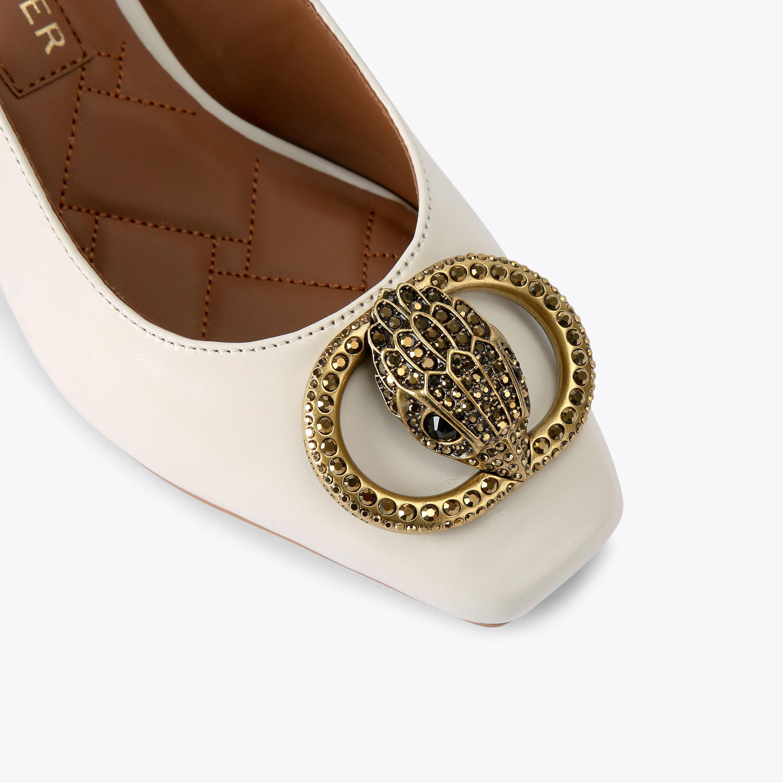 CHELSEA BLOCK SLINGBACK Bone Leather Block Heel by KURT GEIGER LONDON