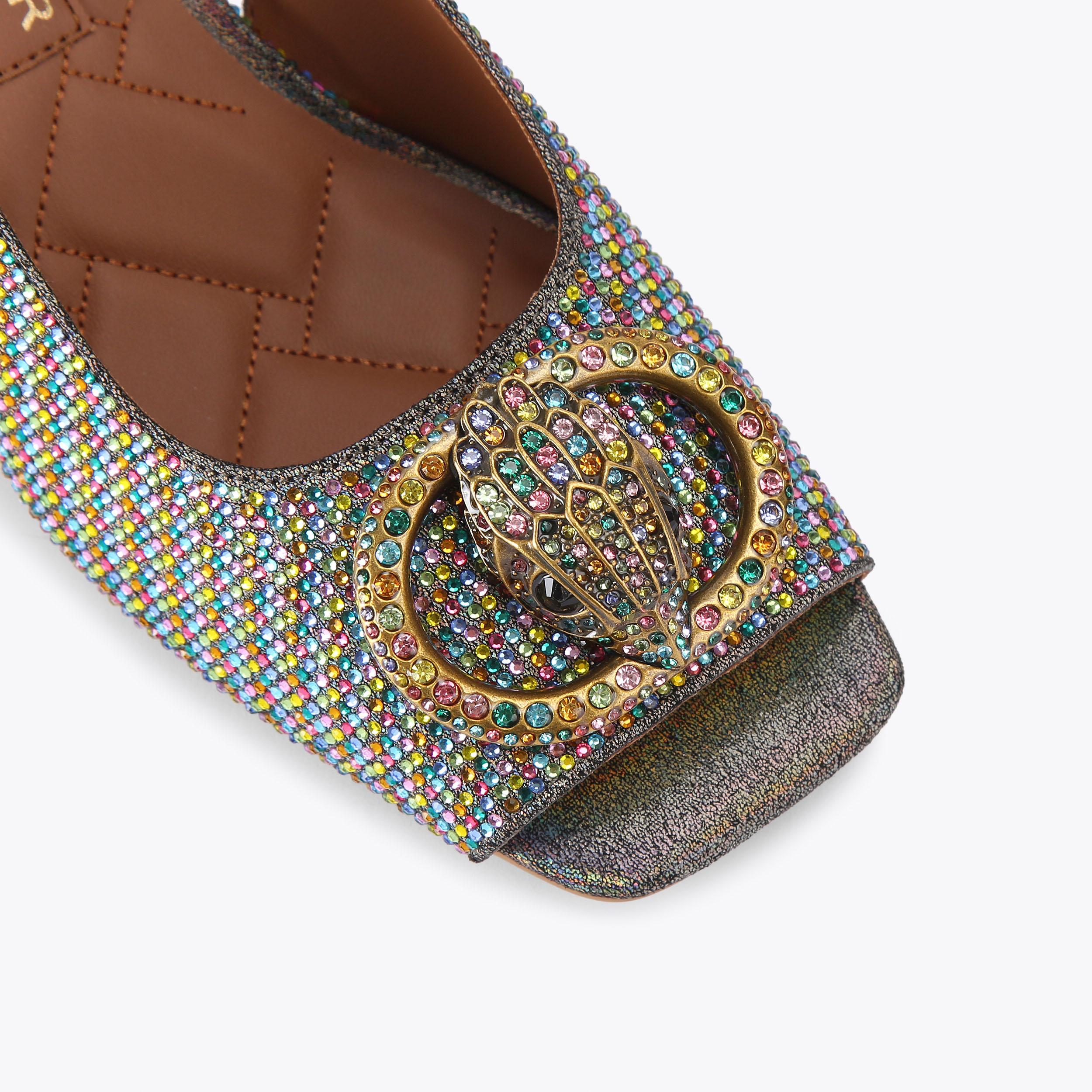 CHELSEA BLOCK SQ SLING Crystal Embellished Slingback Heel by KURT ...