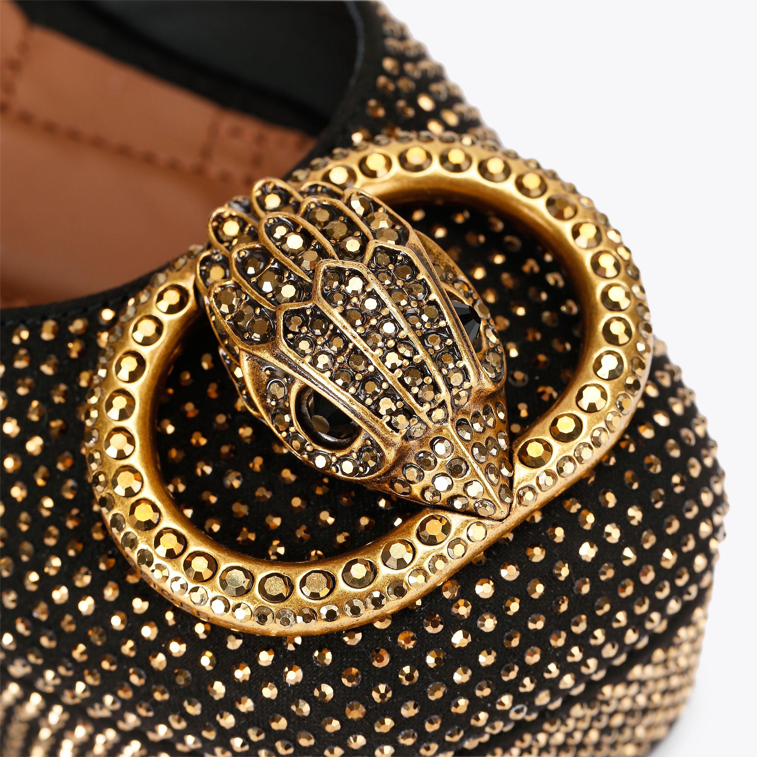 CHELSEA CLOSED PLATFORM Black Embellished Platform Heel by KURT GEIGER ...