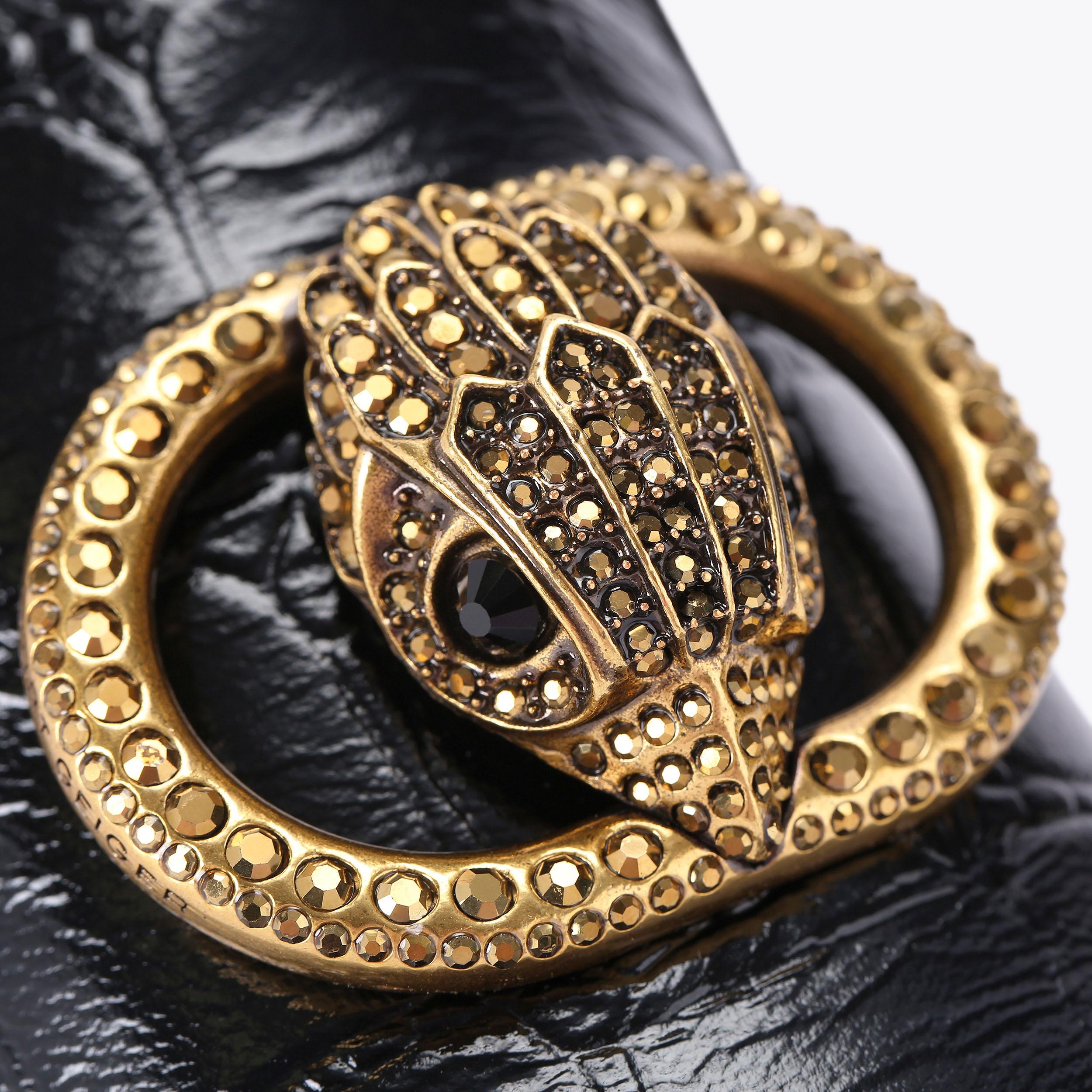 CHELSEA POINT SLIP ON Black Croc Slip On Loafer by KURT GEIGER LONDON