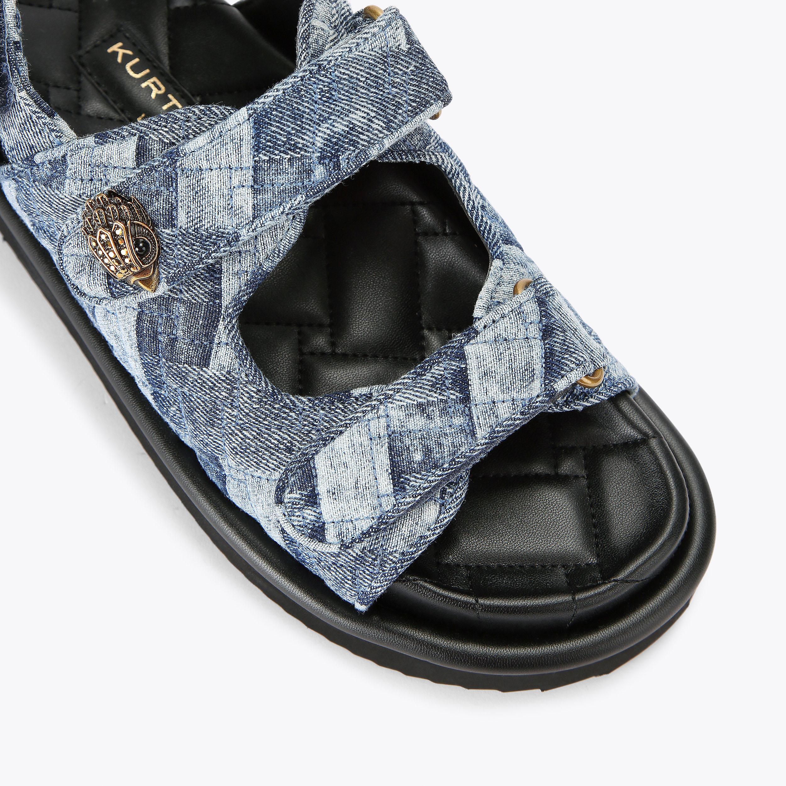 ORSON Denim Velcro Chunky Sandals by KURT GEIGER LONDON
