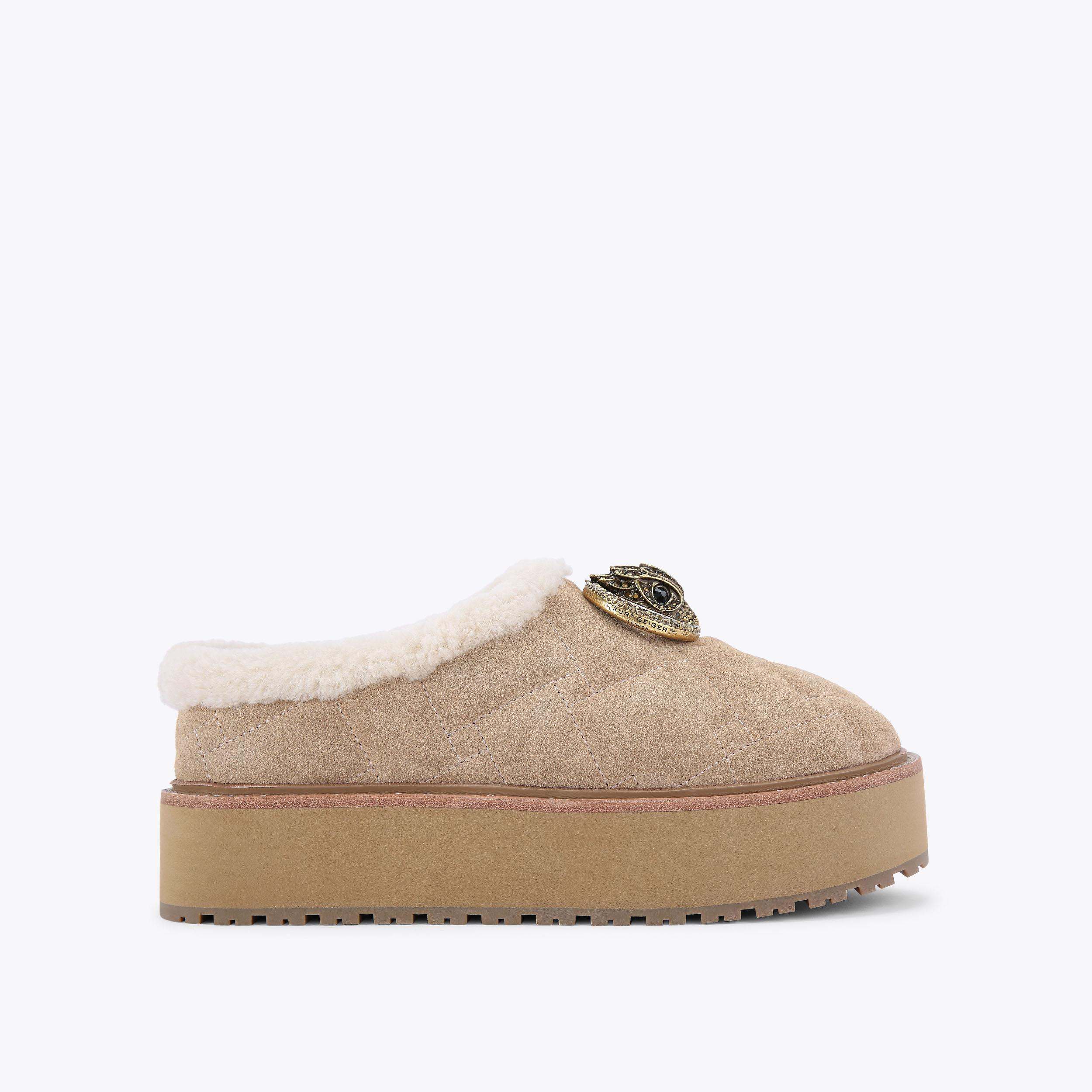 CHELSEA FLATFORM SLIP ON Beide Suede Slip On Shoe by KURT GEIGER LONDON