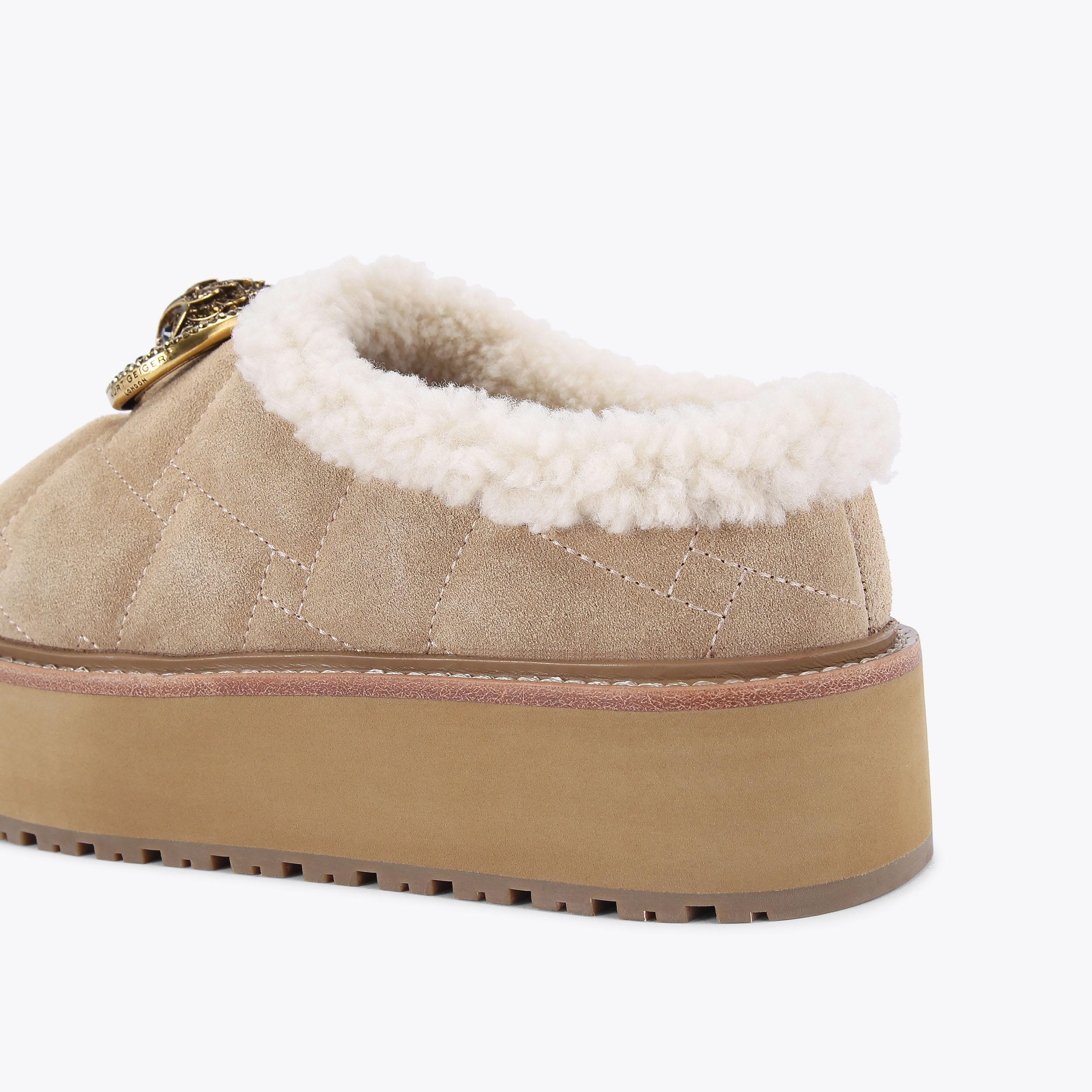 CHELSEA FLATFORM SLIP ON Beide Suede Slip On Shoe by KURT GEIGER LONDON