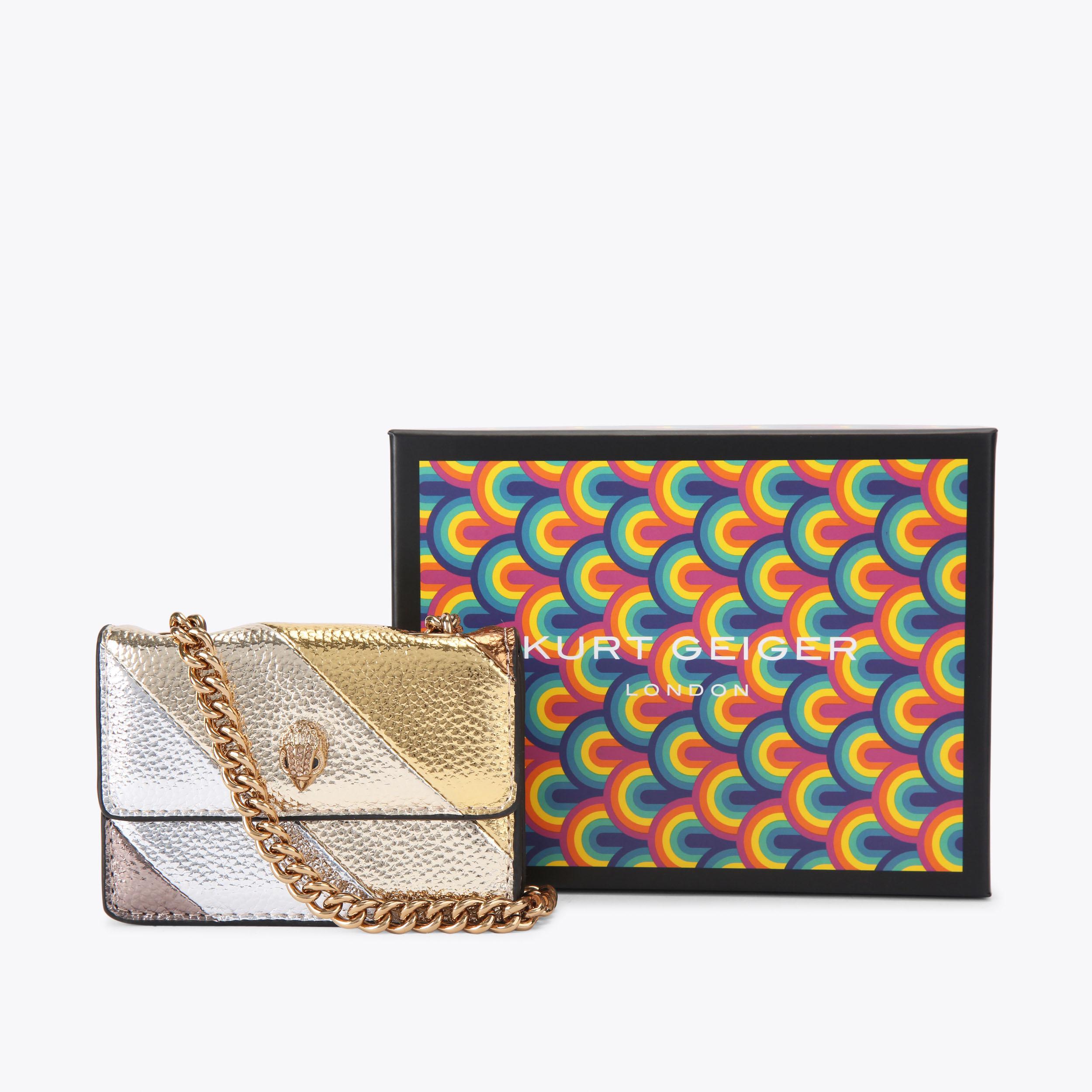 MICRO KENSINGTON L Metallic Pebble Grain Micro Cross Body Bag by KURT ...