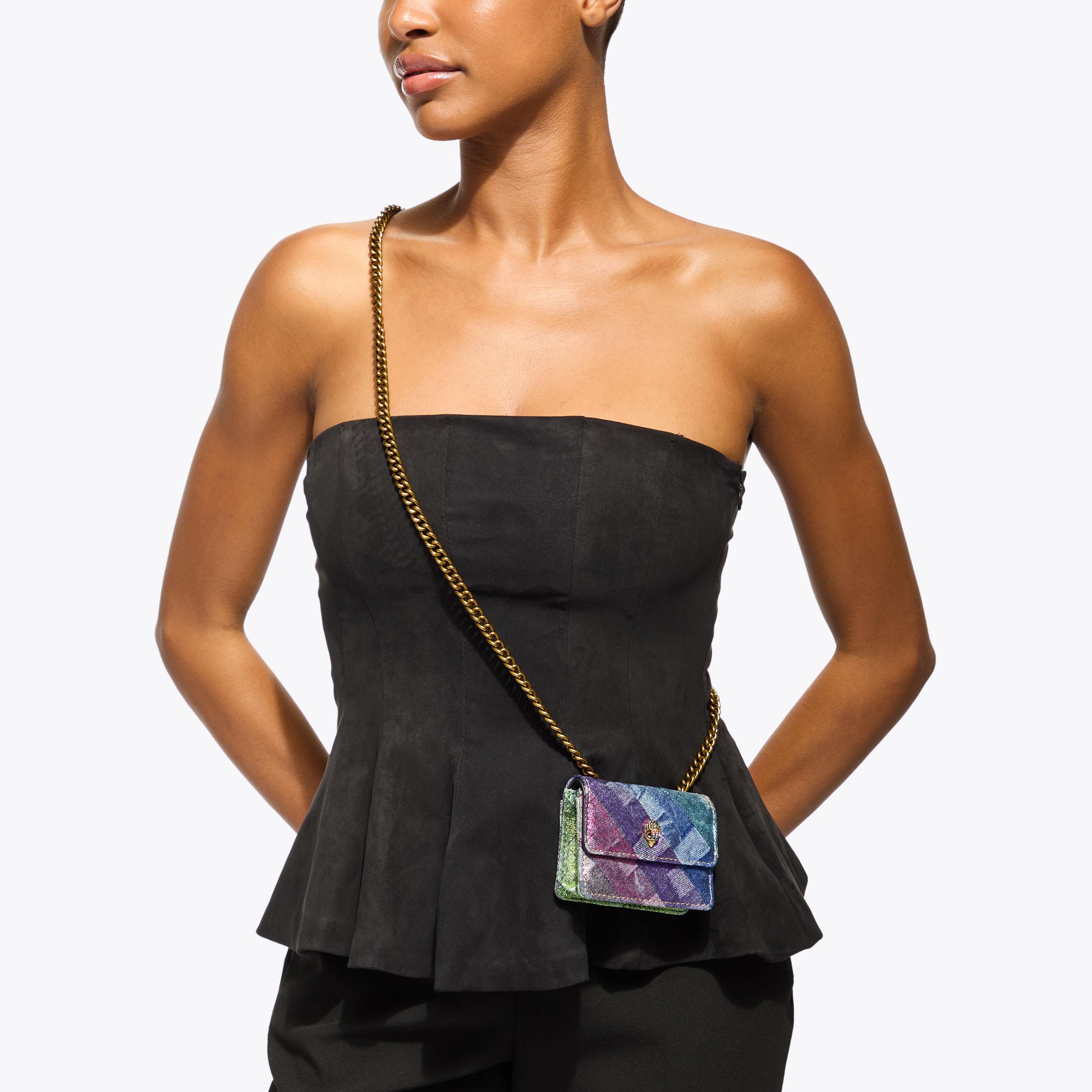 MICRO KENSINGTON L Denim Rainbow Micro Purse by KURT GEIGER LONDON