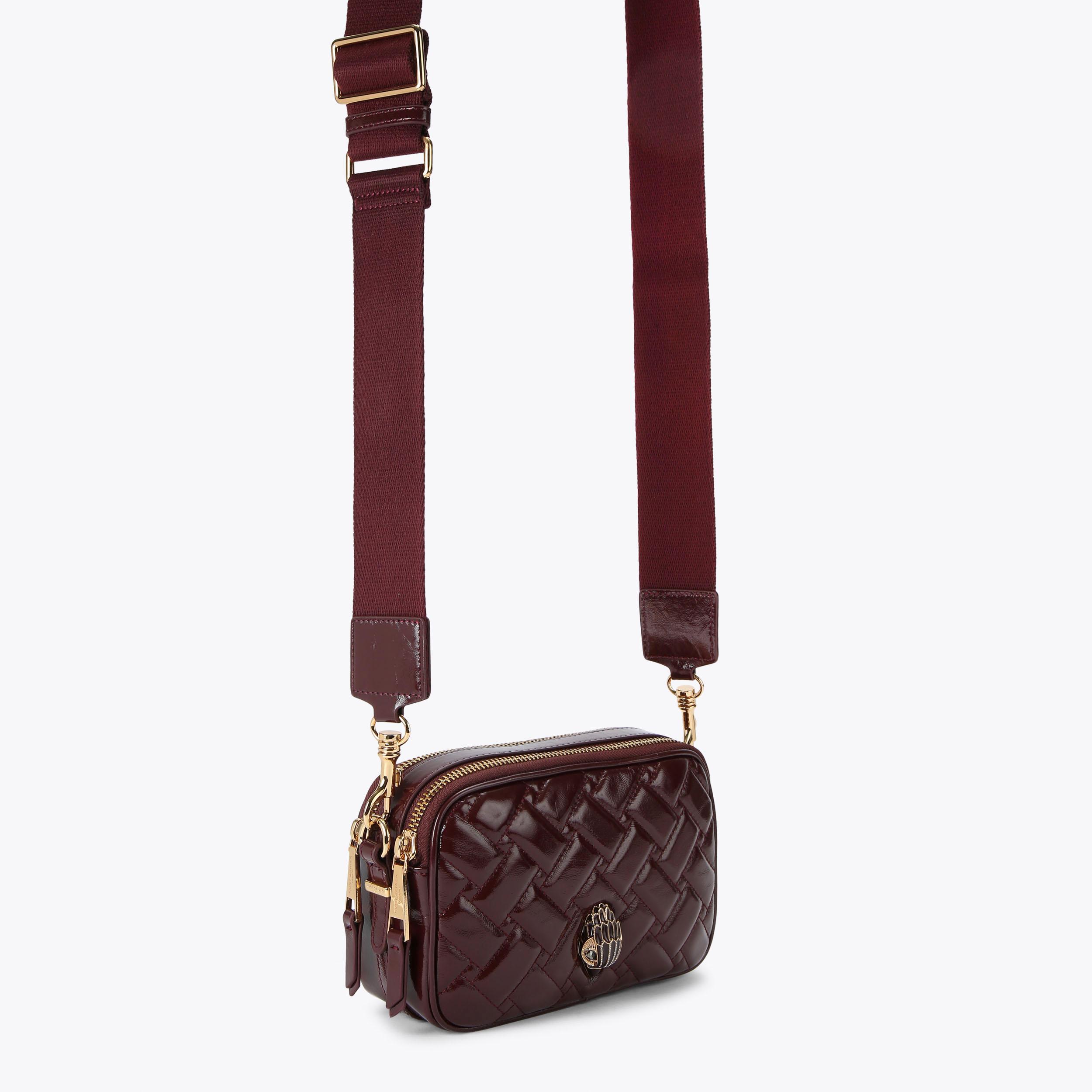 2ZIP KENSINGTON CAMERA E Wine Patent Camera Purse by KURT GEIGER LONDON