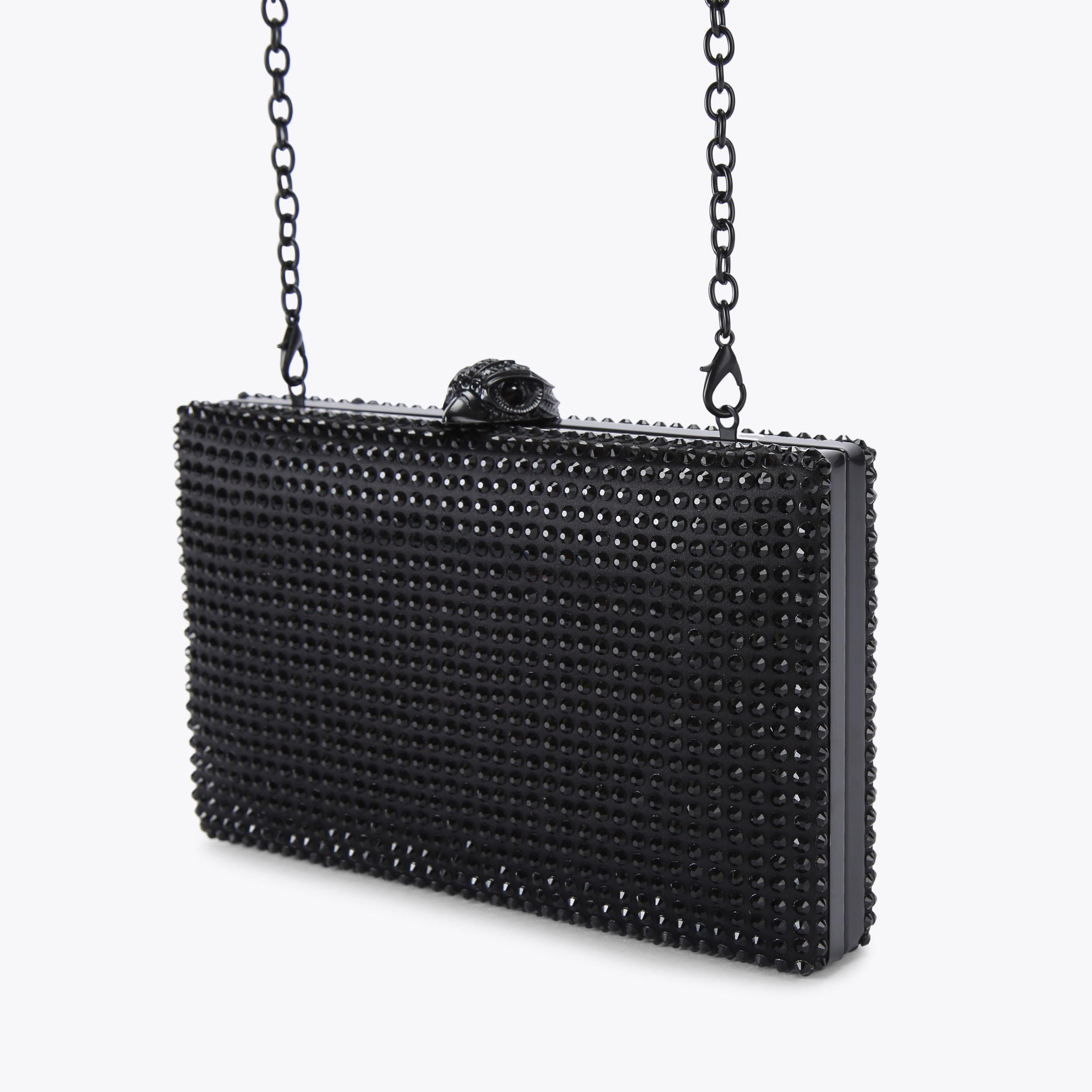 CRYSTAL KENSINGTON CLUTCH Black Crystal Clutch Purse by KURT GEIGER LONDON