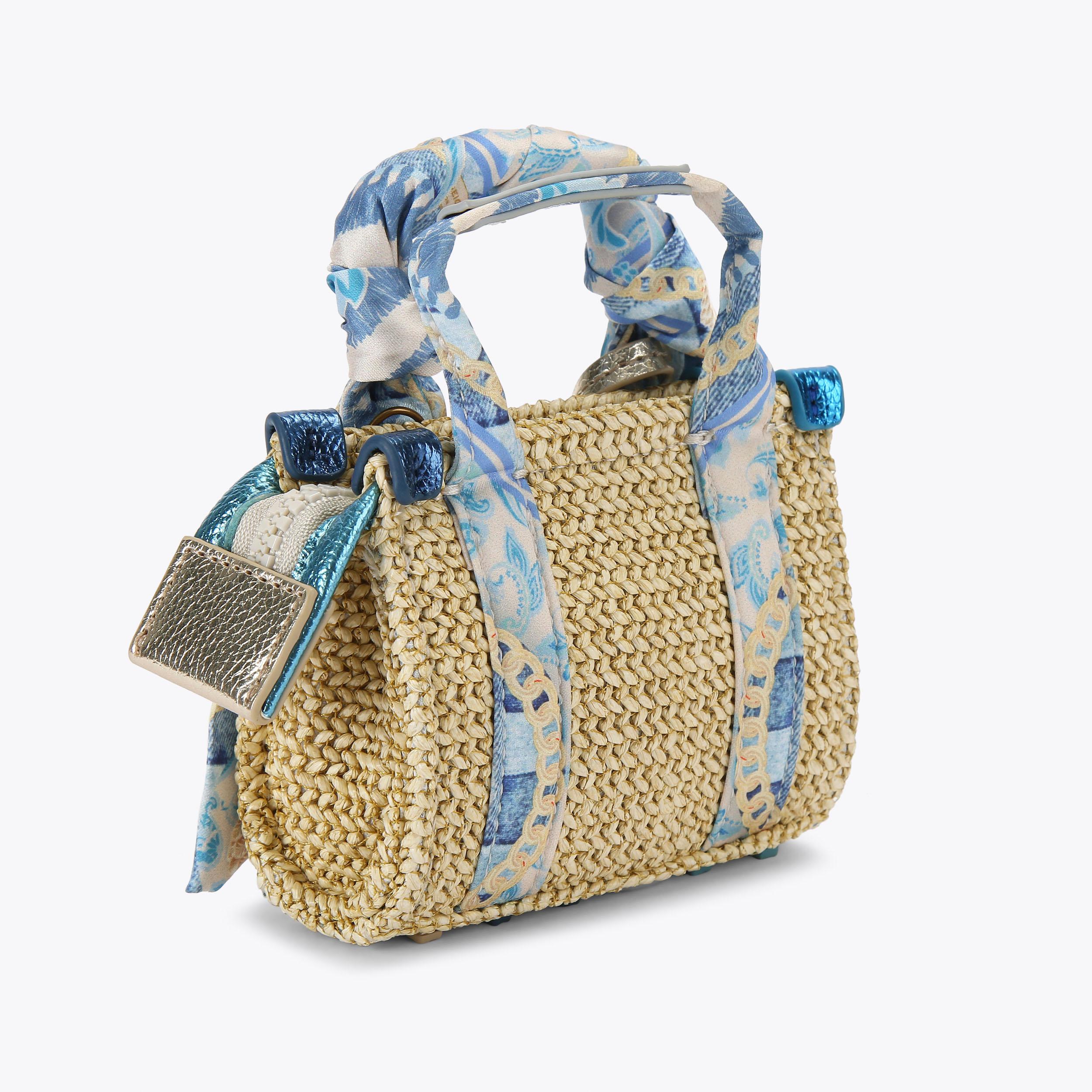 MICRO SOUTHBANK TOTE Raffia Micro Tote Purse by KURT GEIGER LONDON
