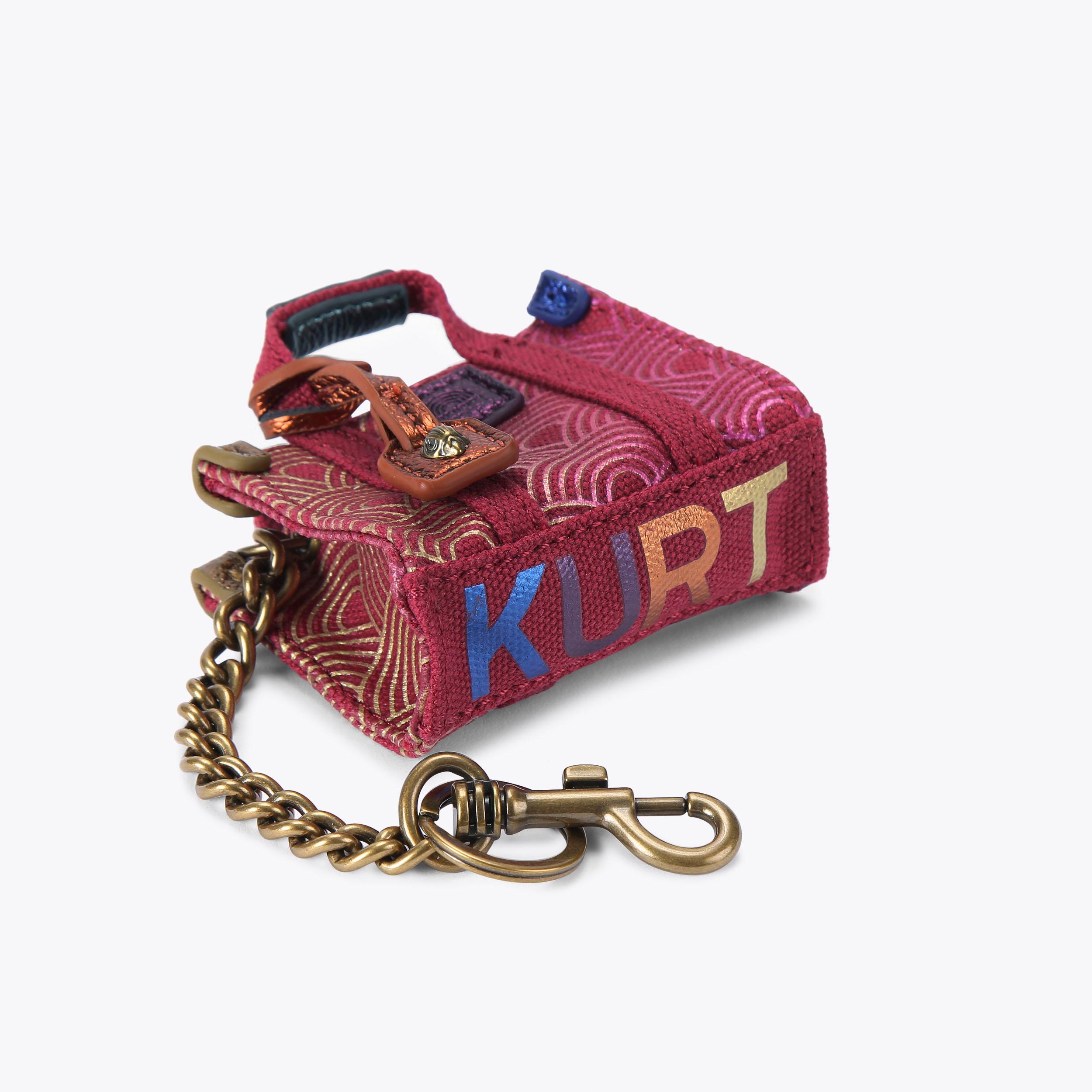 SOUTHBANK KEYRING Red Canvas Keyring by KURT GEIGER LONDON