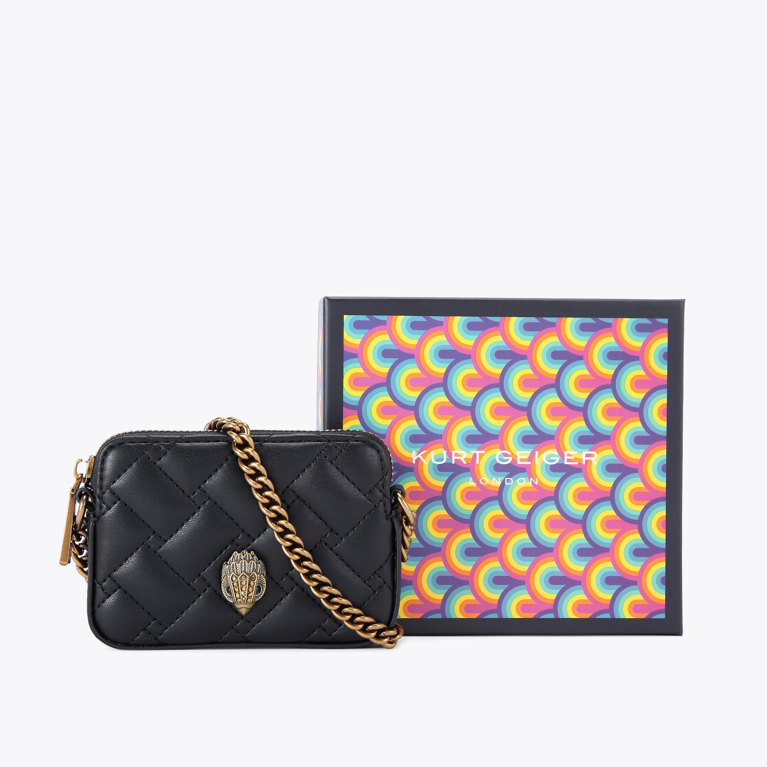 MICRO KENSINGTON CAMERA Black Leather Micro Camera by KURT GEIGER LONDON