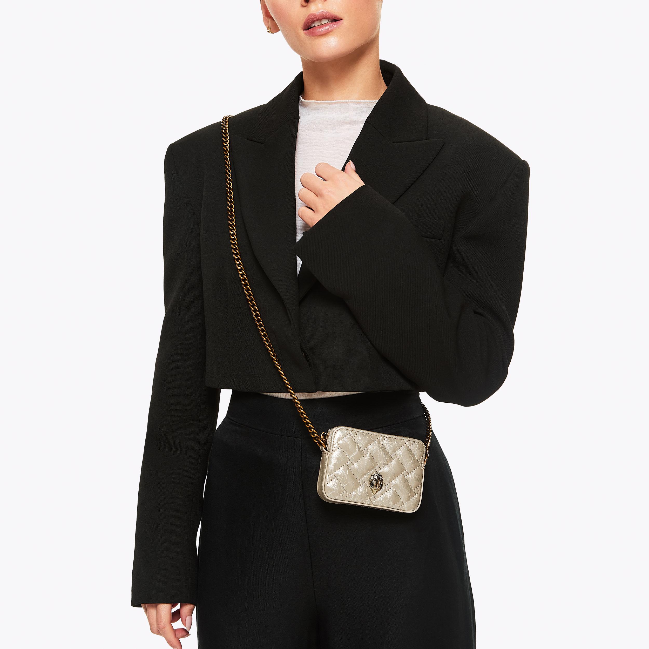 MICRO KENSINGTON CAMERA Gold Metallic Micro Camera Purse by KURT GEIGER ...