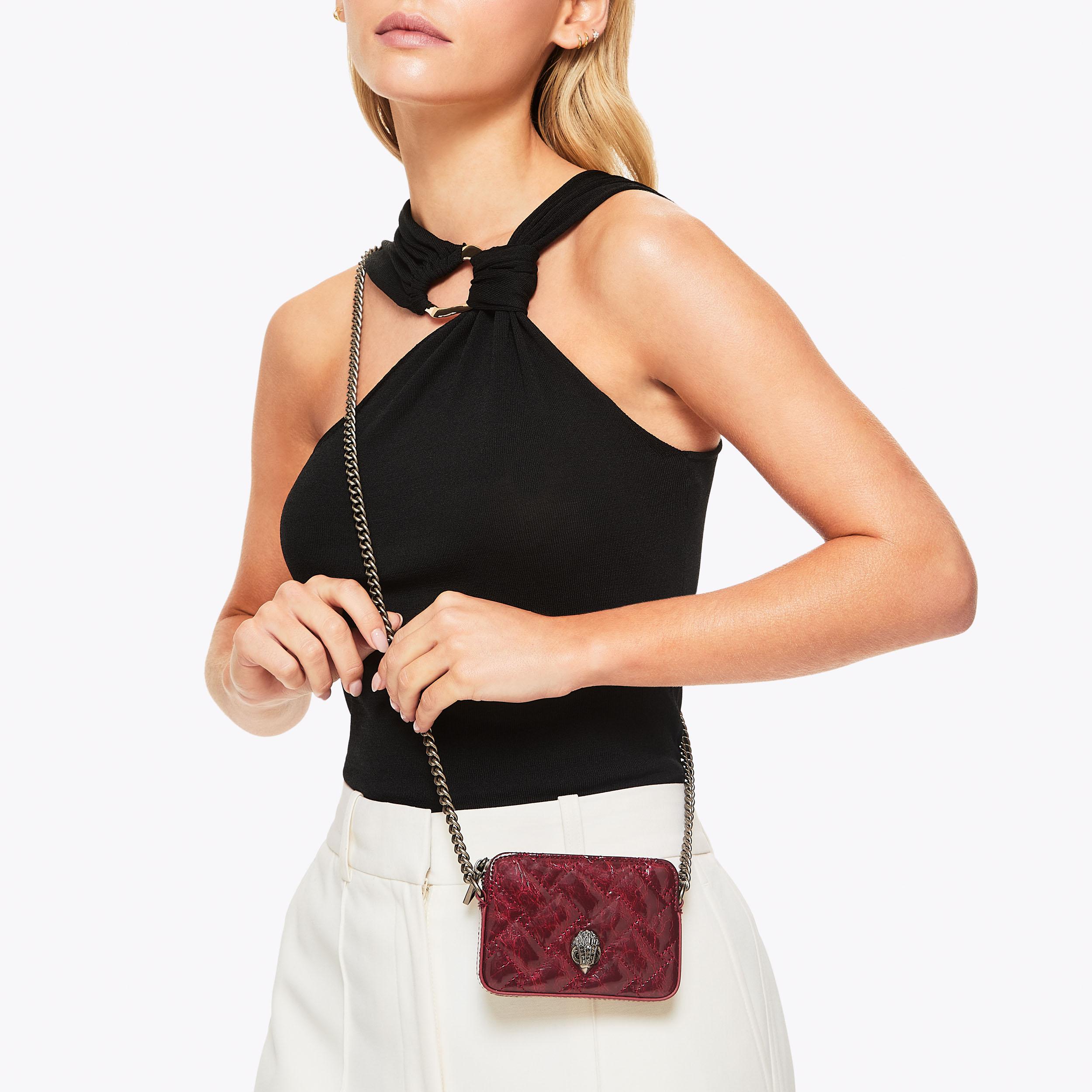 MICRO KENSINGTON CAMERA Red Metallic Micro Camera Bag by KURT GEIGER LONDON