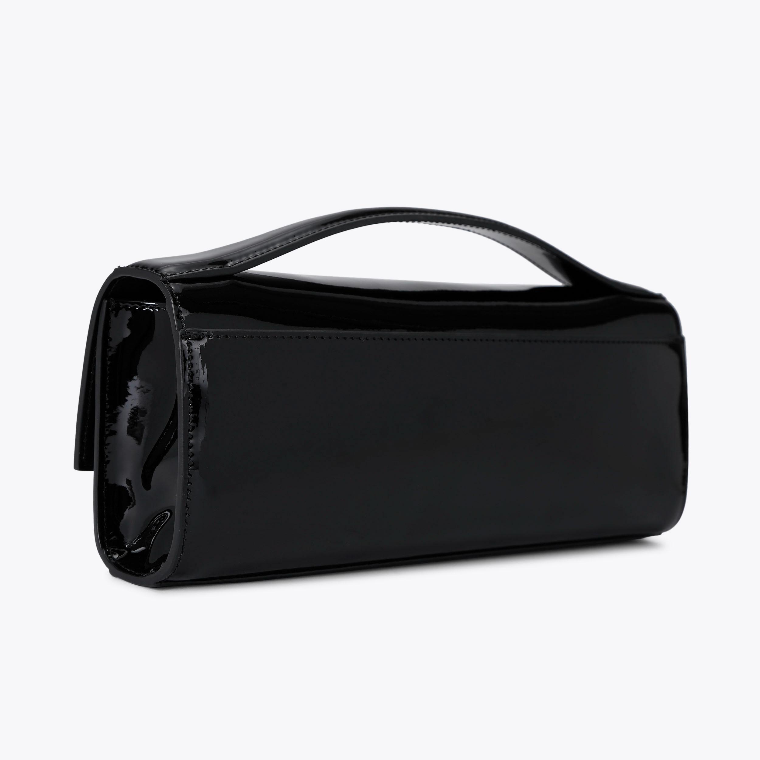 BOND LONG TOP HANDLE BAG Black Patent Cross Body Purse by KURT GEIGER ...