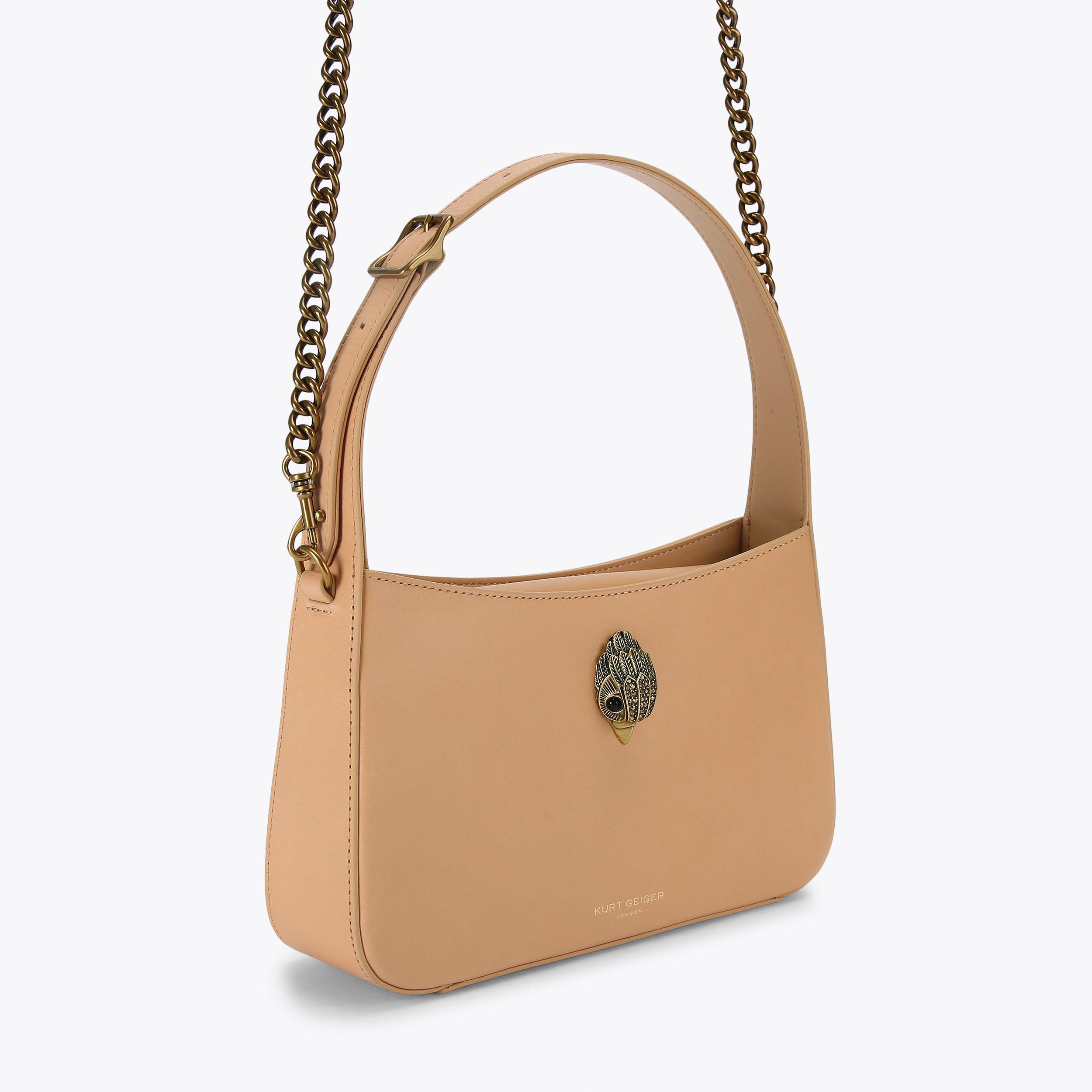 BOND SHOULDER BAG Taupe Leather Shoulder Purse by KURT GEIGER LONDON