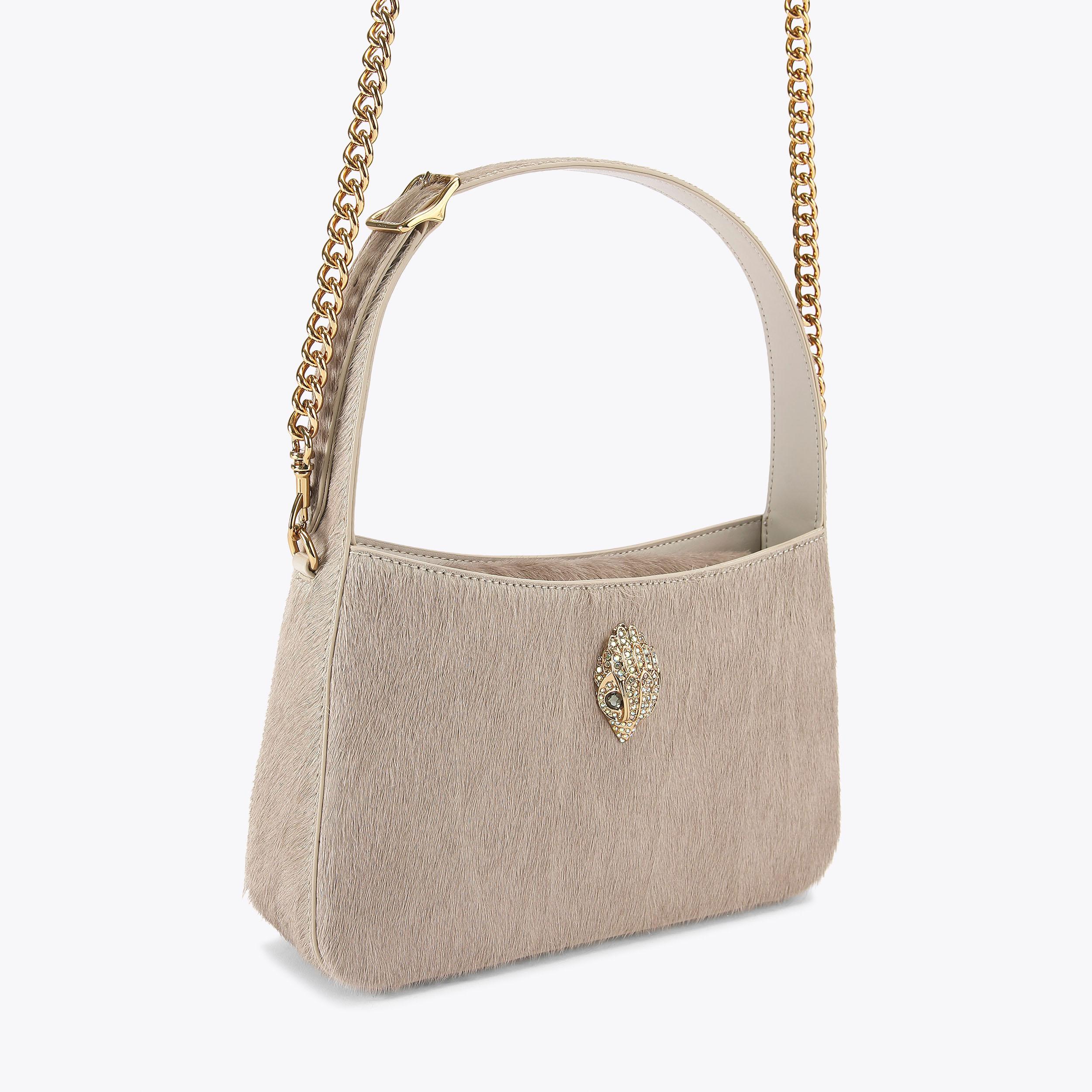 BOND SHOULDER BAG Beige Calf Hair Bond Shoulder by KURT GEIGER LONDON