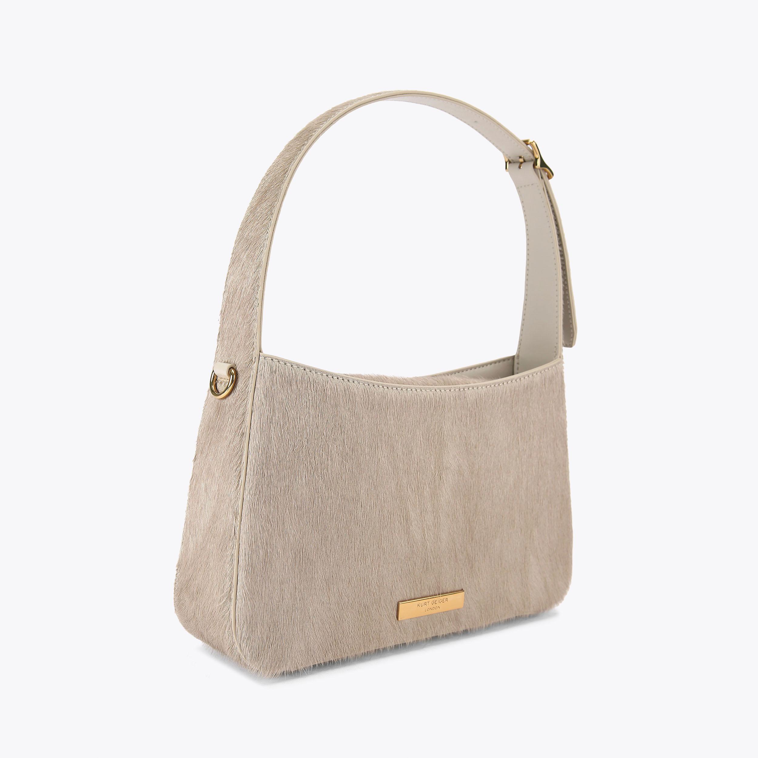 BOND SHOULDER BAG Beige Calf Hair Bond Shoulder by KURT GEIGER LONDON