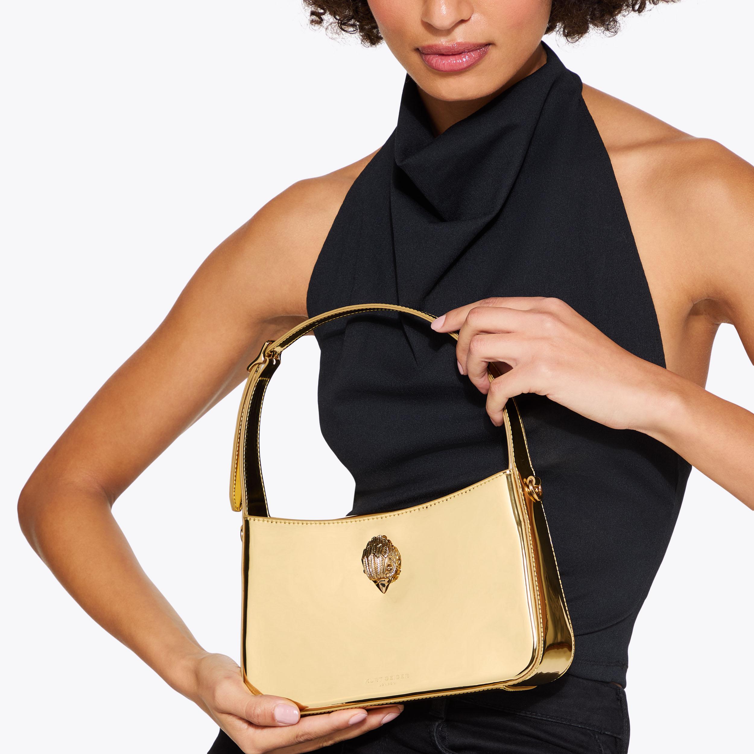 BOND SHOULDER BAG Gold Shoulder Bag by KURT GEIGER LONDON