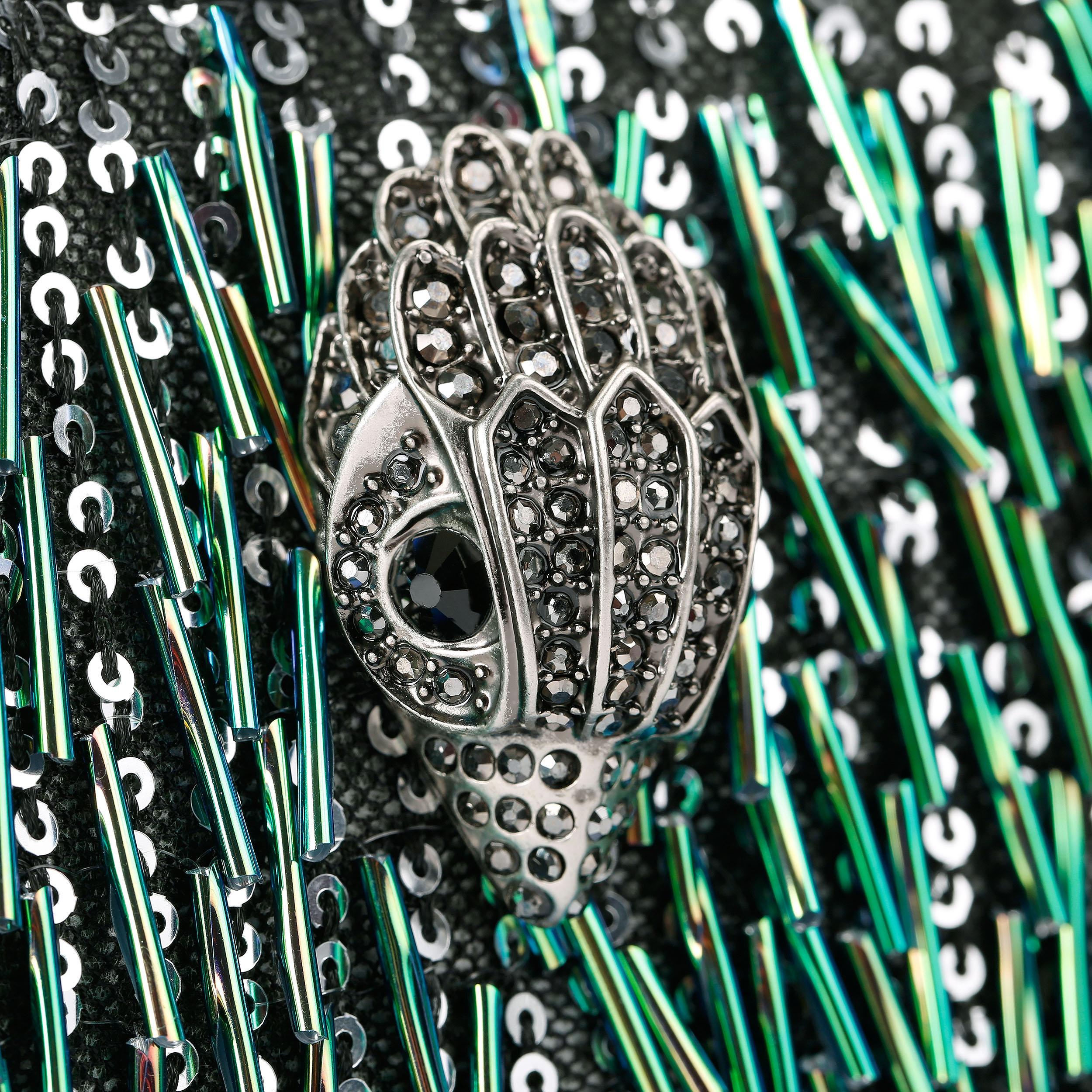 BOND SHOULDER BAG Dark Green Sequin Shoulder Bag by KURT GEIGER LONDON