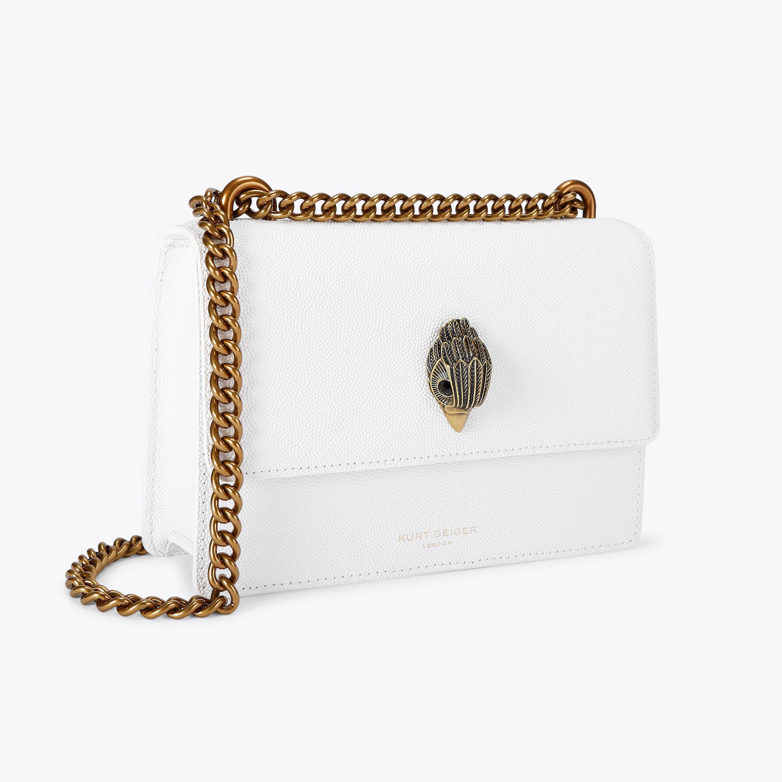 SHOREDITCH SM CROSS BODY White Leather Cross Body Bag by KURT GEIGER LONDON