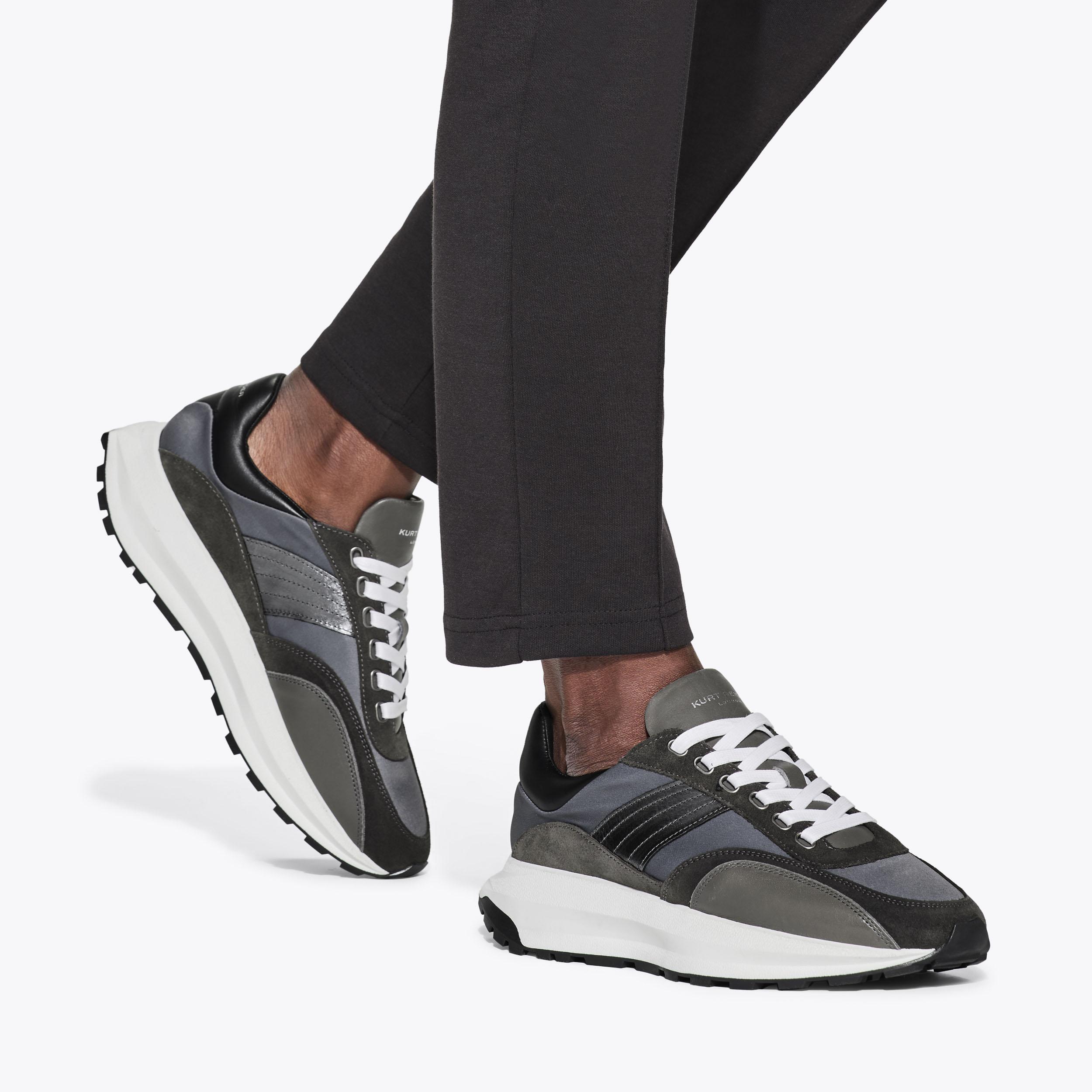 GASPAR Gaspar Trainers in grey nylon with suede leather by KURT GEIGER ...