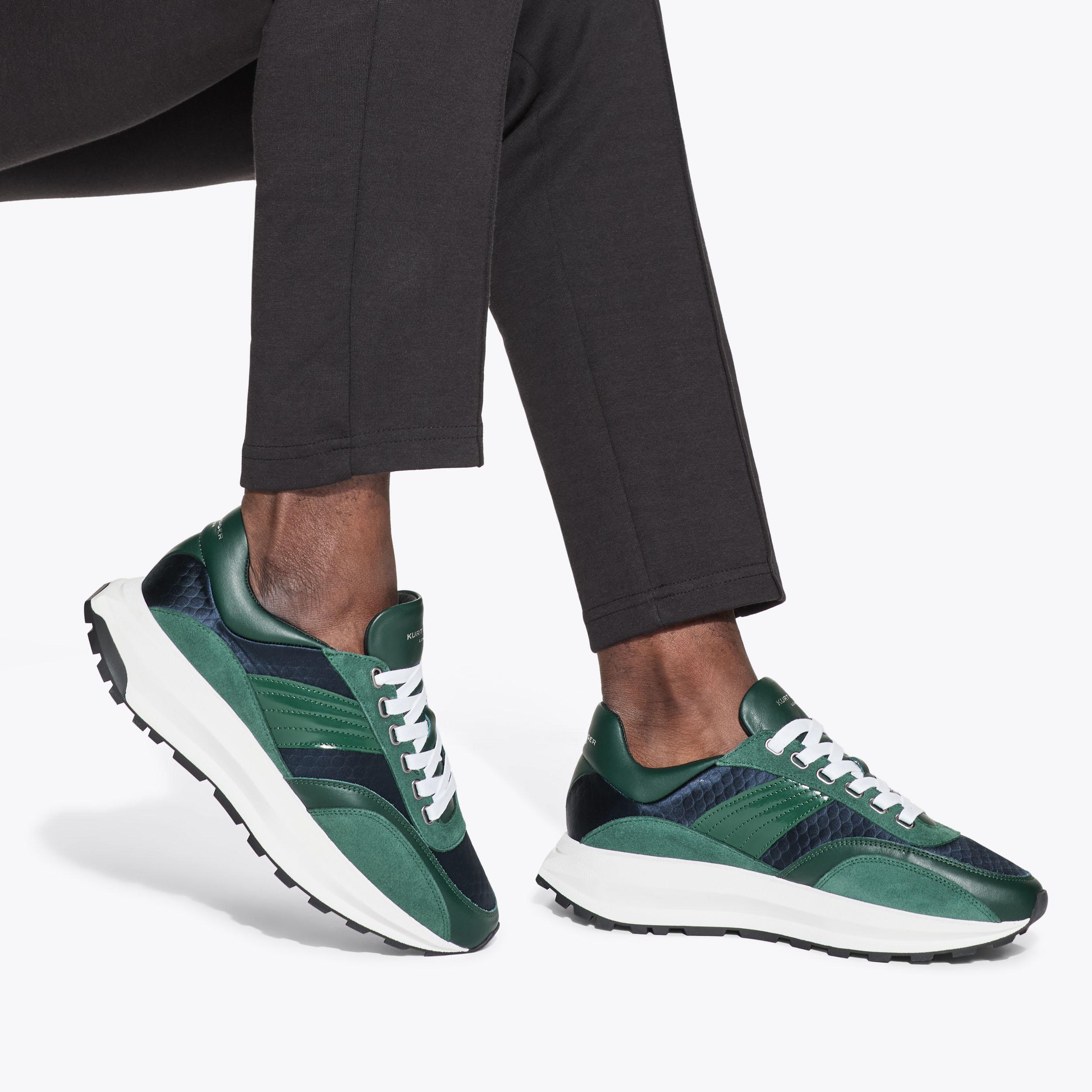 GASPAR Green Lizard Lace Up Sneaker by KURT GEIGER LONDON