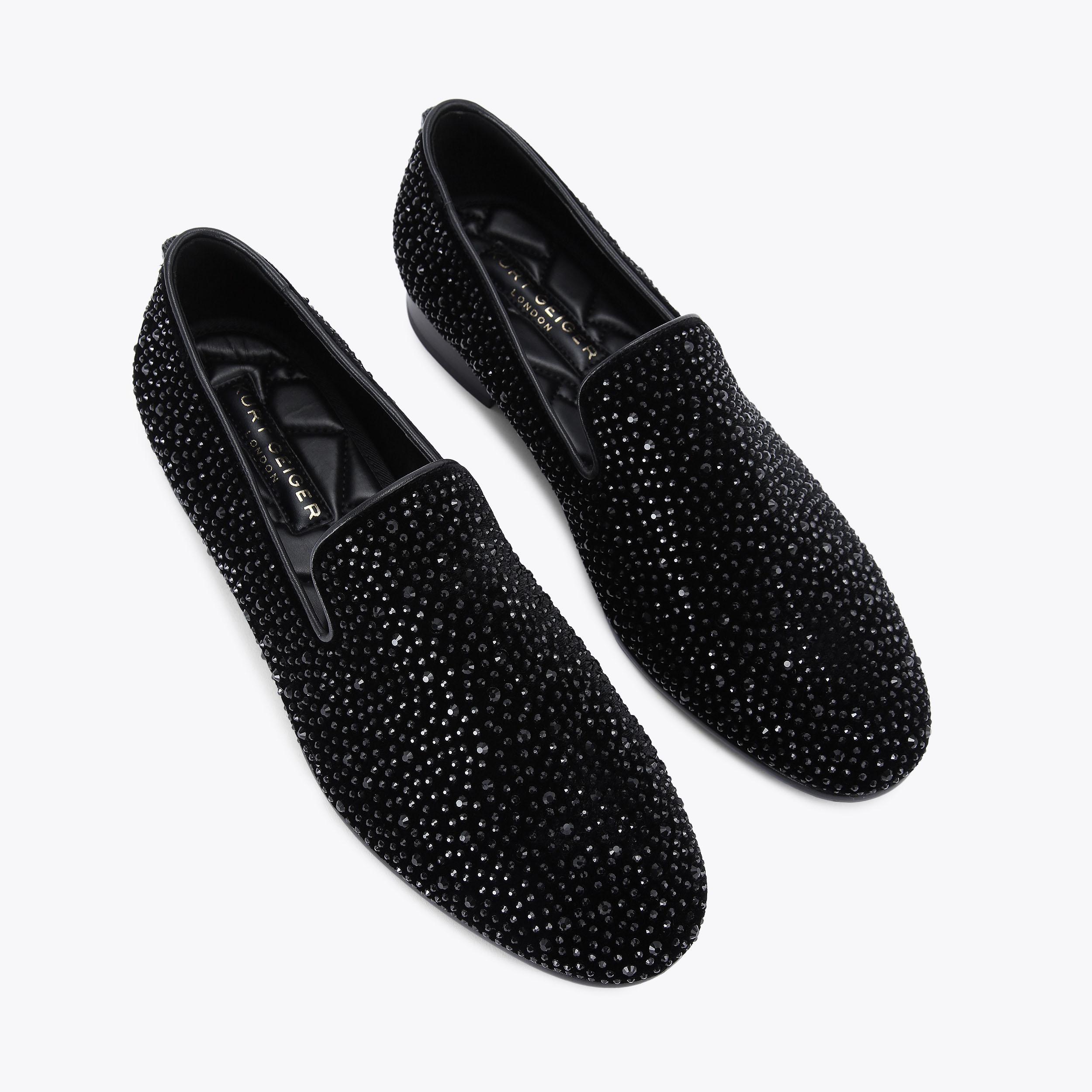 ACE Black Crystal Slip On Loafer by KURT GEIGER LONDON
