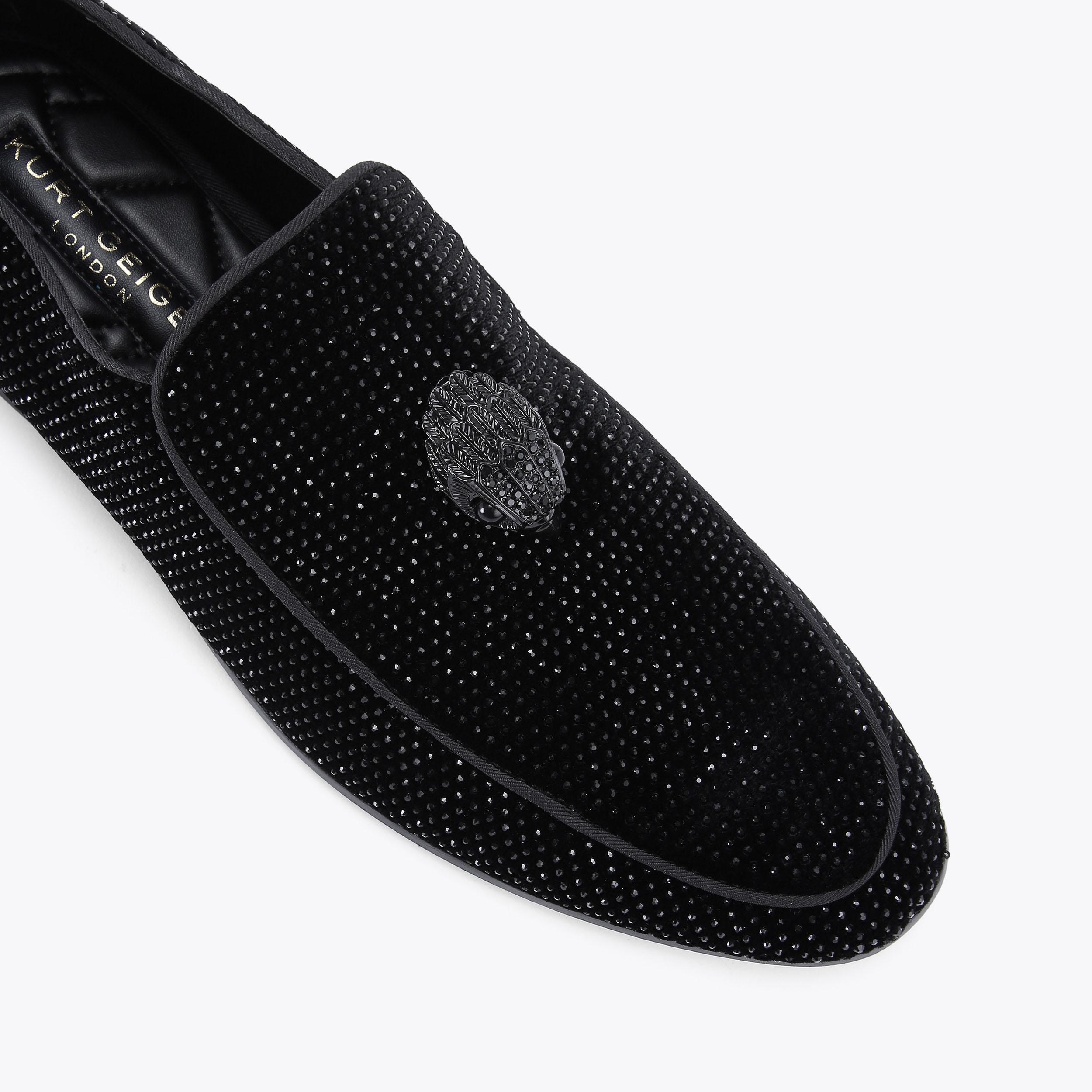 HUGH EAGLE Black Crystal Slip On Loafer by KURT GEIGER LONDON
