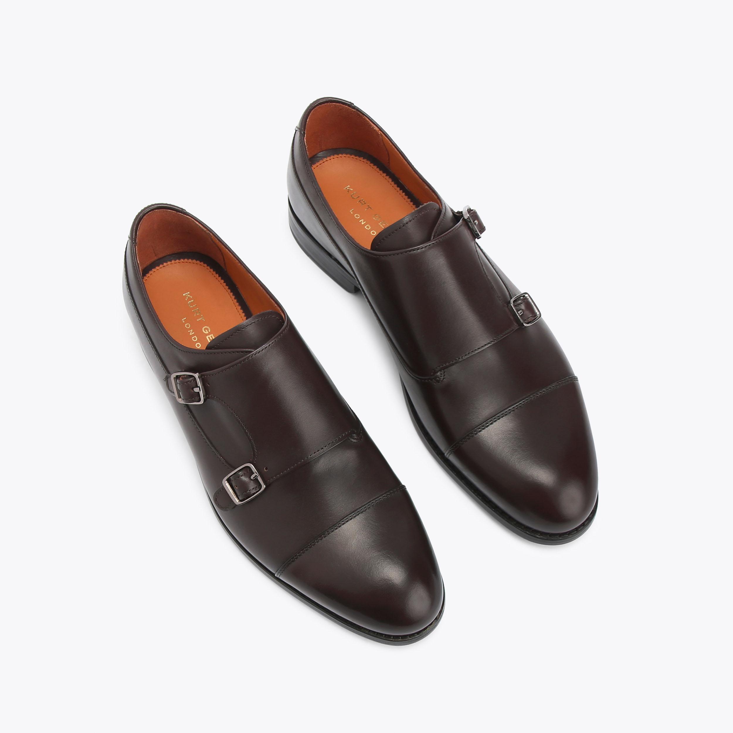 SLOANE MONK GW Brown Leather Monk Shoe by KURT GEIGER LONDON