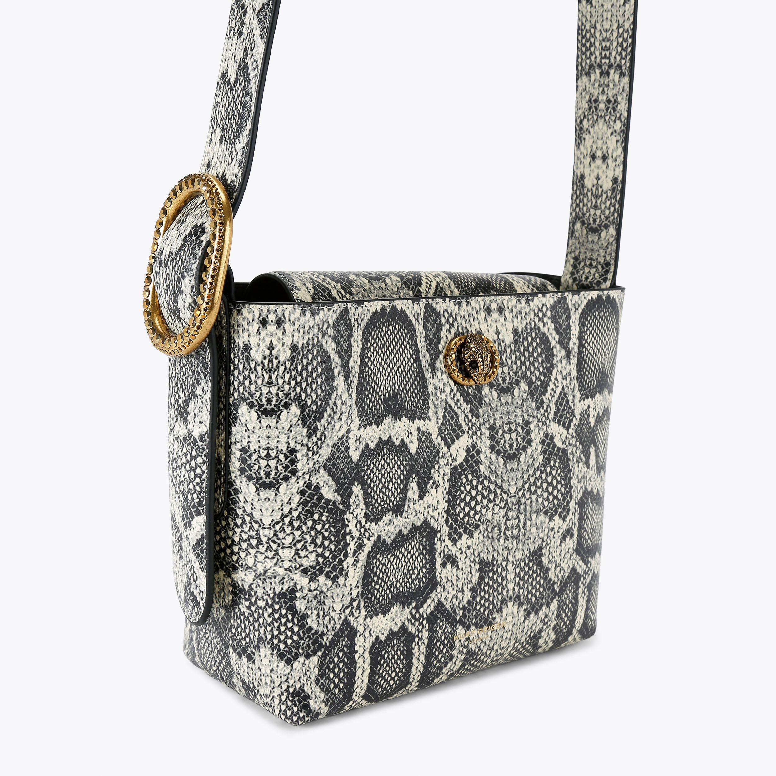 SM CHELSEA BUCKET BAG Snake Print Bucket Bag by KURT GEIGER LONDON