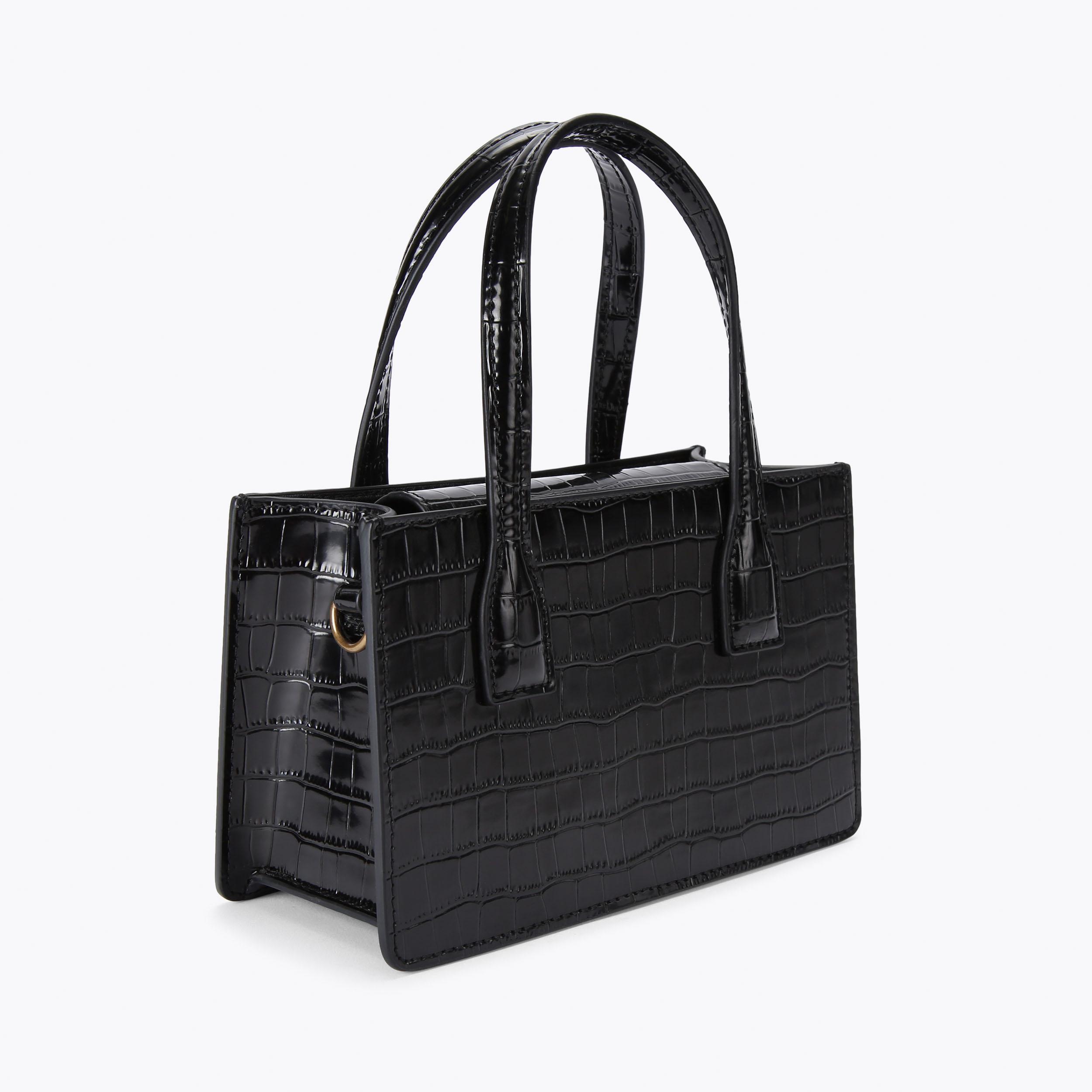 MINI BOND TOTE Mini Black Croc Tote Bag by KURT GEIGER LONDON