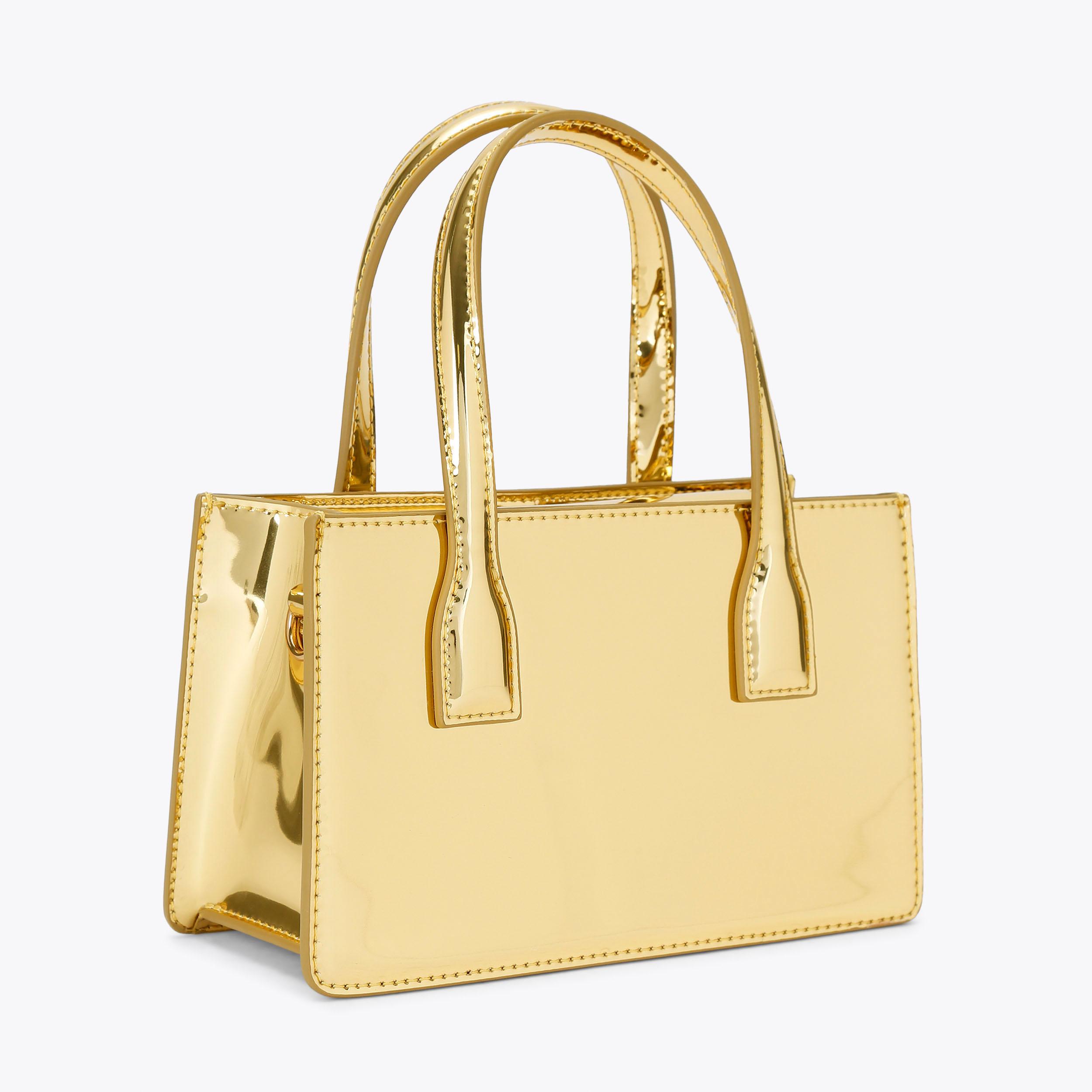 MINI BOND TOTE Metallic Gold Tote Purse by KURT GEIGER LONDON