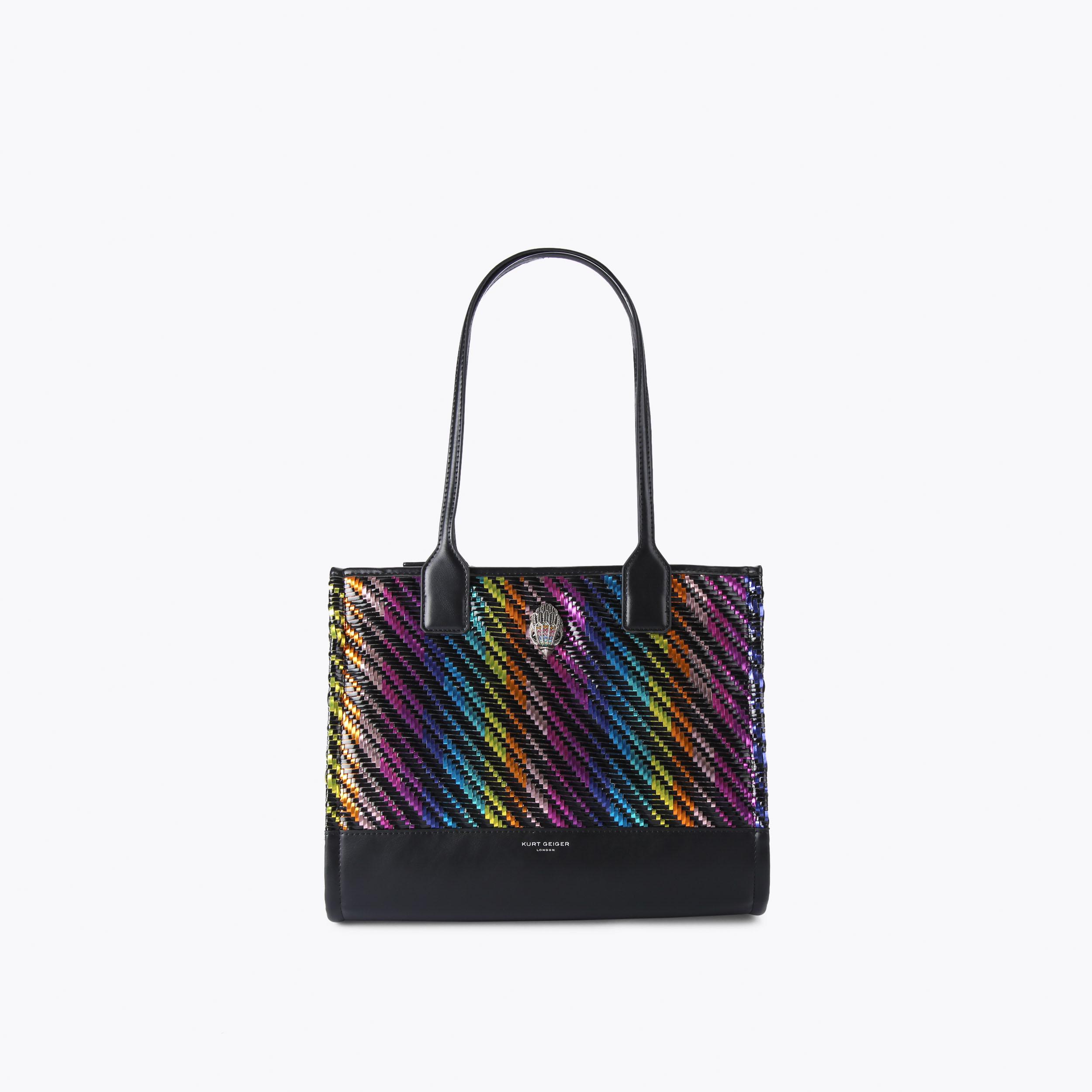 SM KENSINGTON SQ TOTE Rainbow Woven Tote by KURT GEIGER LONDON
