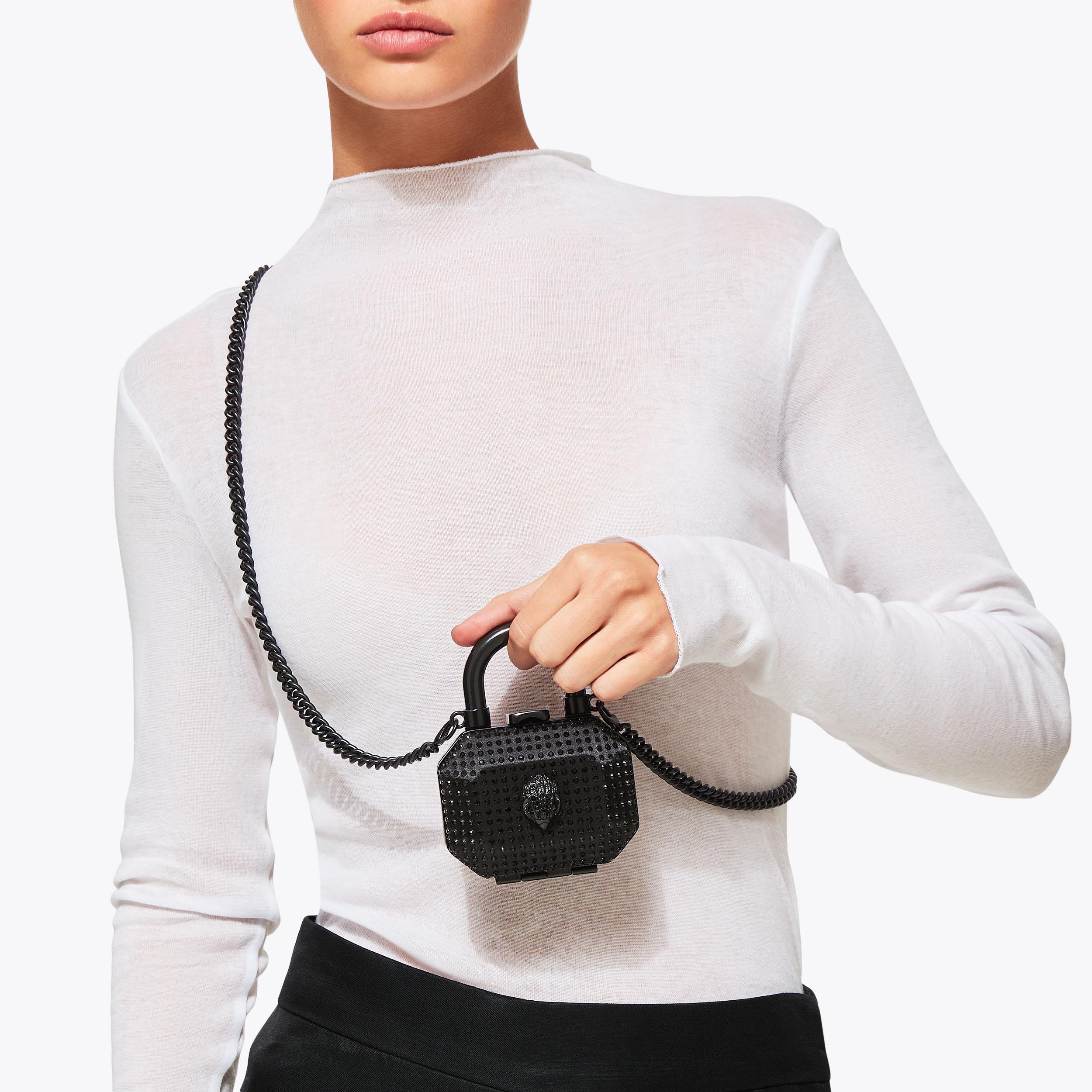 MICRO TOP HANDLE CLUTCH Black Crystal Micro Clutch Purse by KURT GEIGER ...