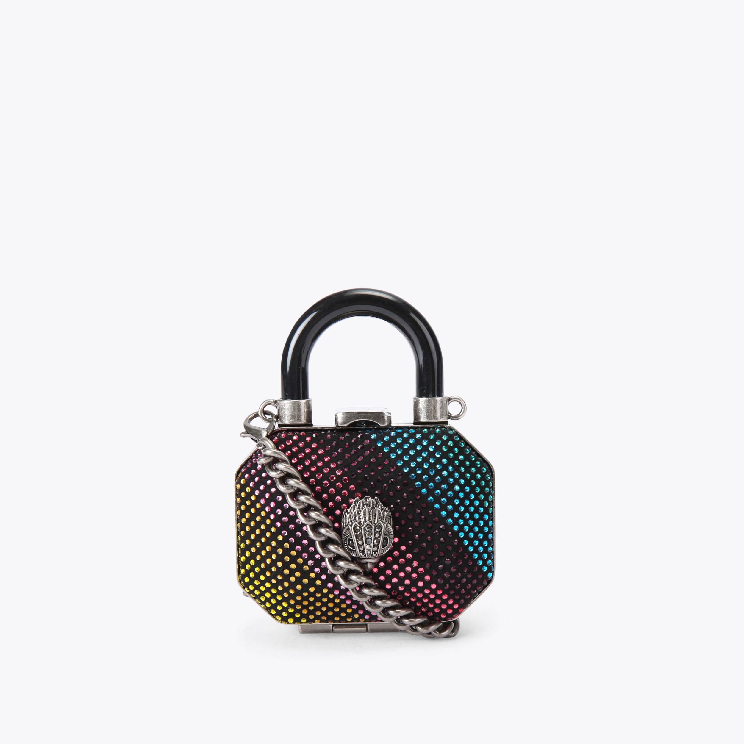 MICRO TOP HANDLE Rainbow Crystals Clutch by KURT GEIGER LONDON