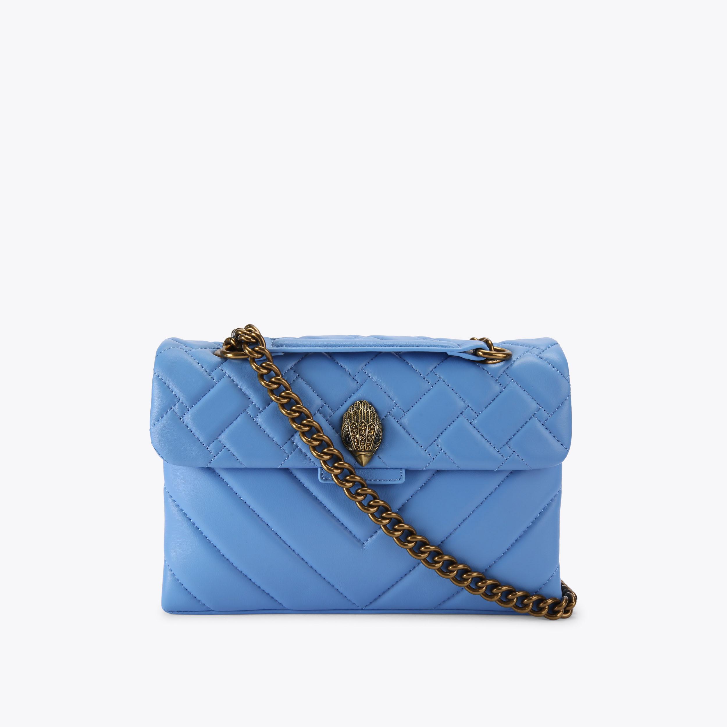 LEATHER KENSINGTON BAG Blue Leather Shoulder Purse by KURT GEIGER LONDON