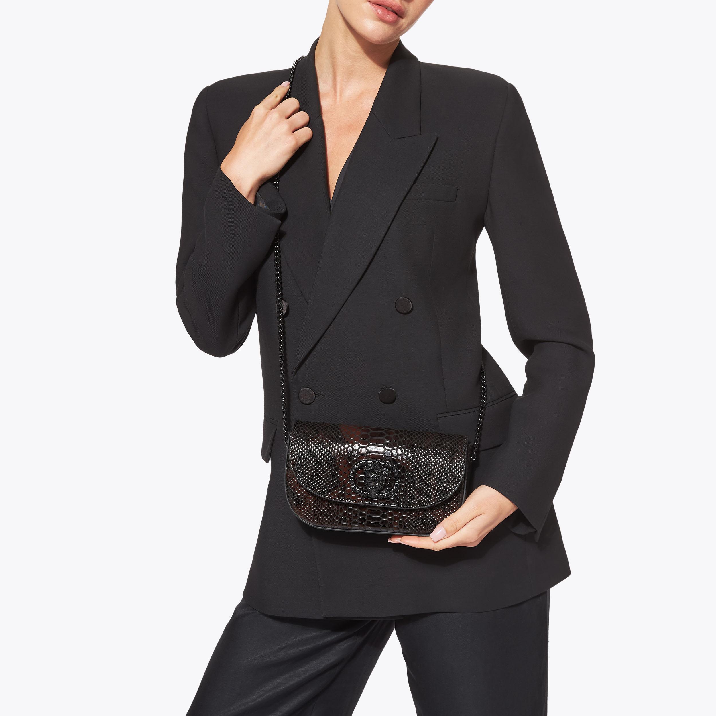 SM CHELSEA XBODY Brown Lizard Cross Body Purse by KURT GEIGER LONDON