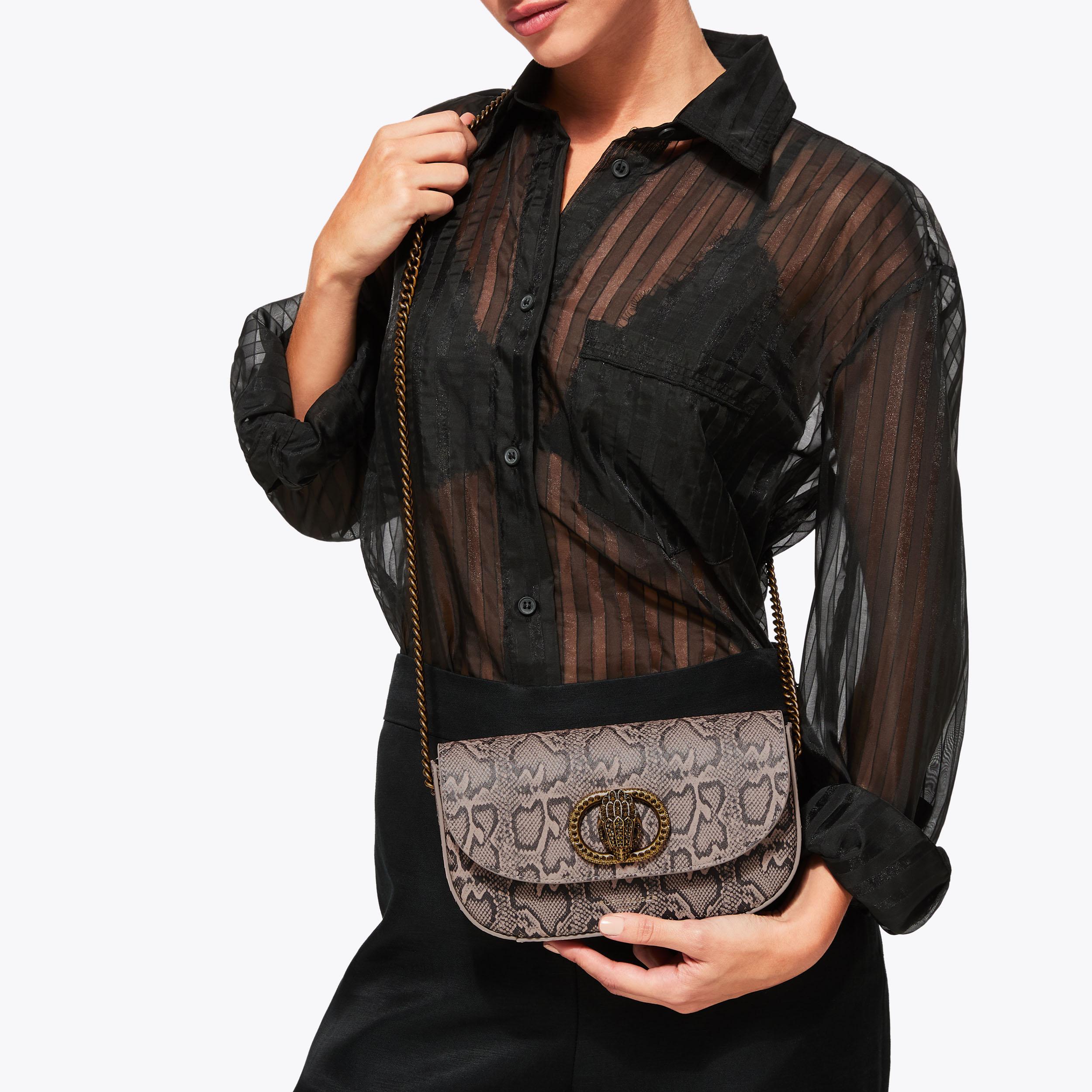 SM CHELSEA XBODY Snake Print Cross Body Purse by KURT GEIGER LONDON