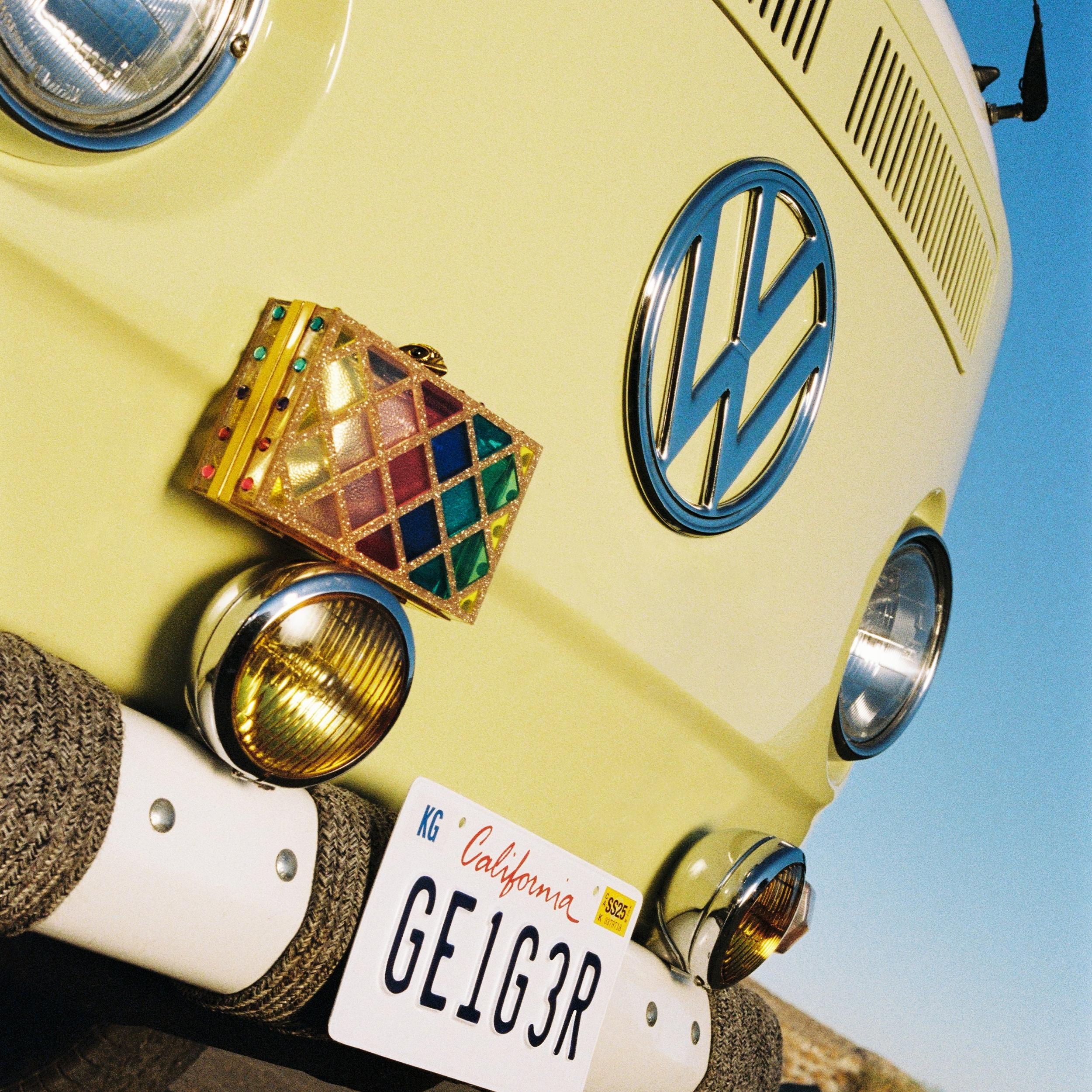 CRYSTAL QUILT BOX CLUTCH Ombre Rainbow Clutch Bag by KURT GEIGER LONDON