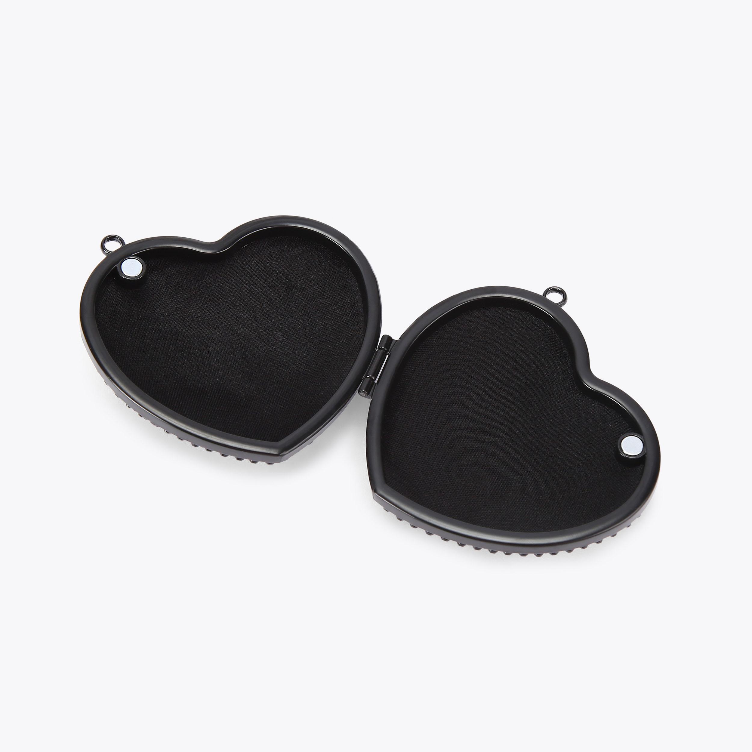 MICRO HEART CLUTCH Black Crystal Cross Body Bag by KURT GEIGER LONDON