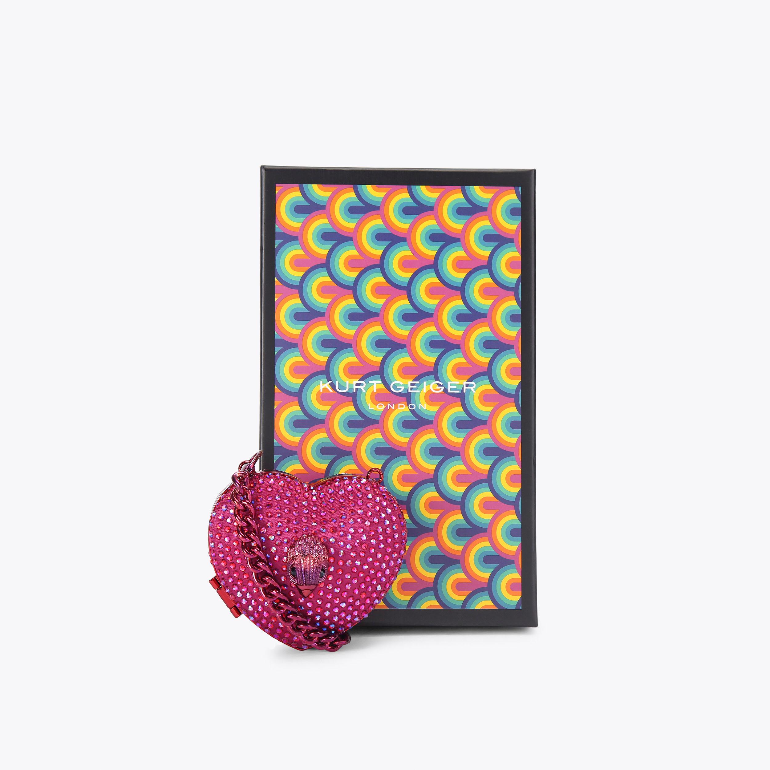 MICRO HEART CLUTCH Purple Cross Body Bag by KURT GEIGER LONDON