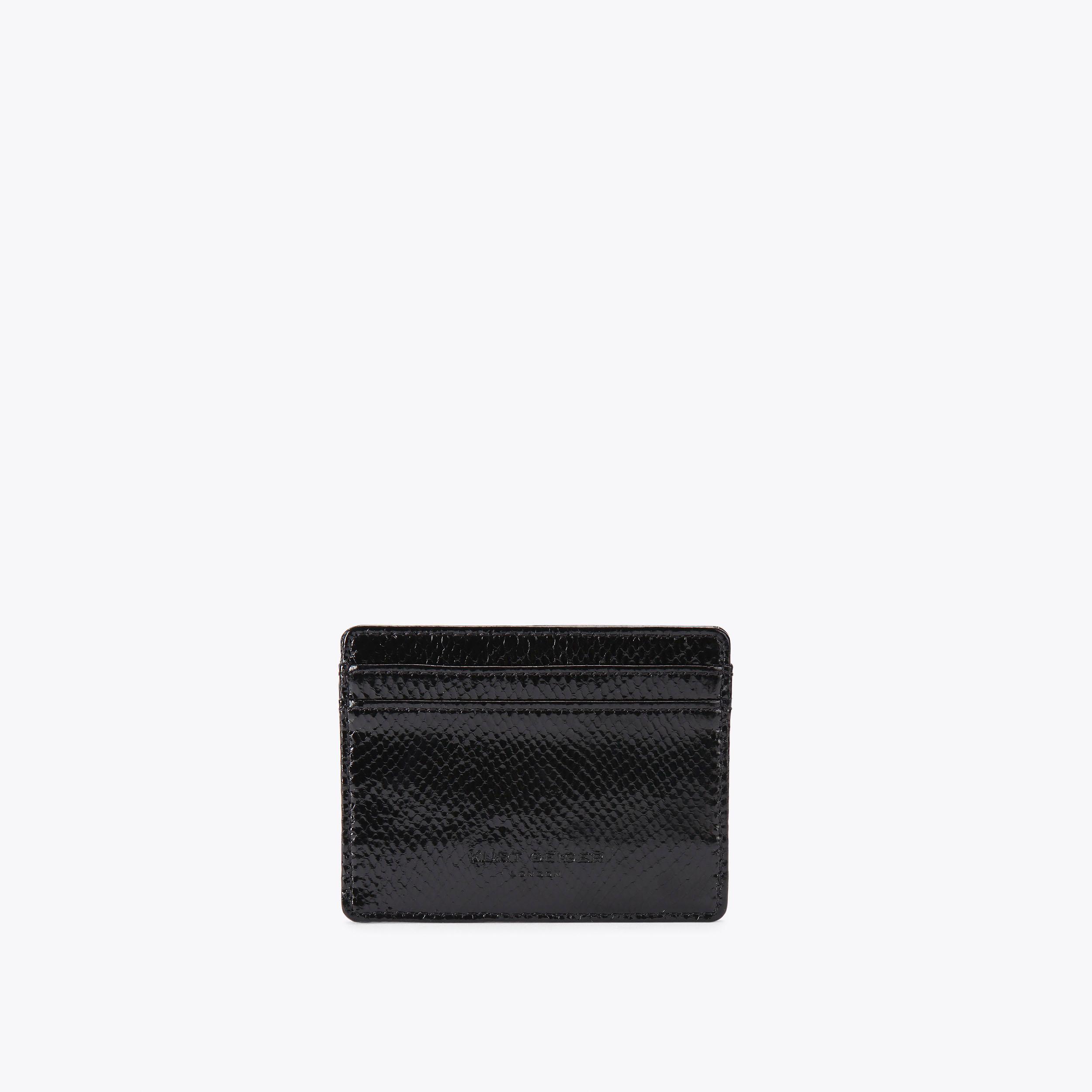 CHELSEA CARD HOLDER DR Black Lizard Embossed Card Holder by KURT GEIGER ...