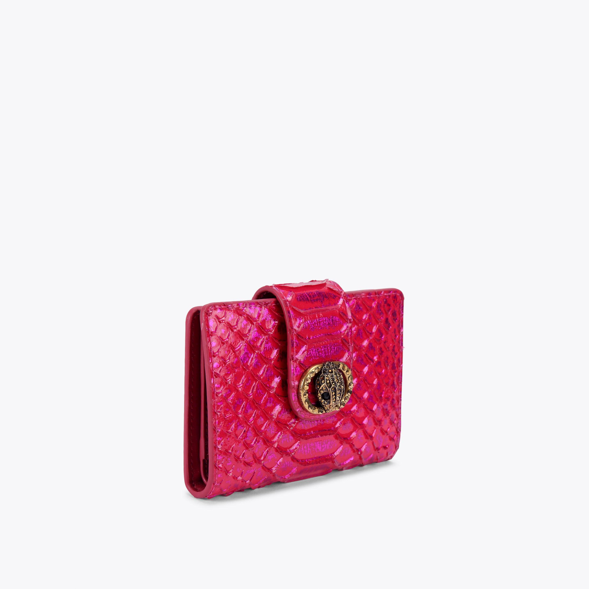 CHELSEA FOLD WALLET Metallic Fuchsia Fold Over Wallet by KURT GEIGER LONDON