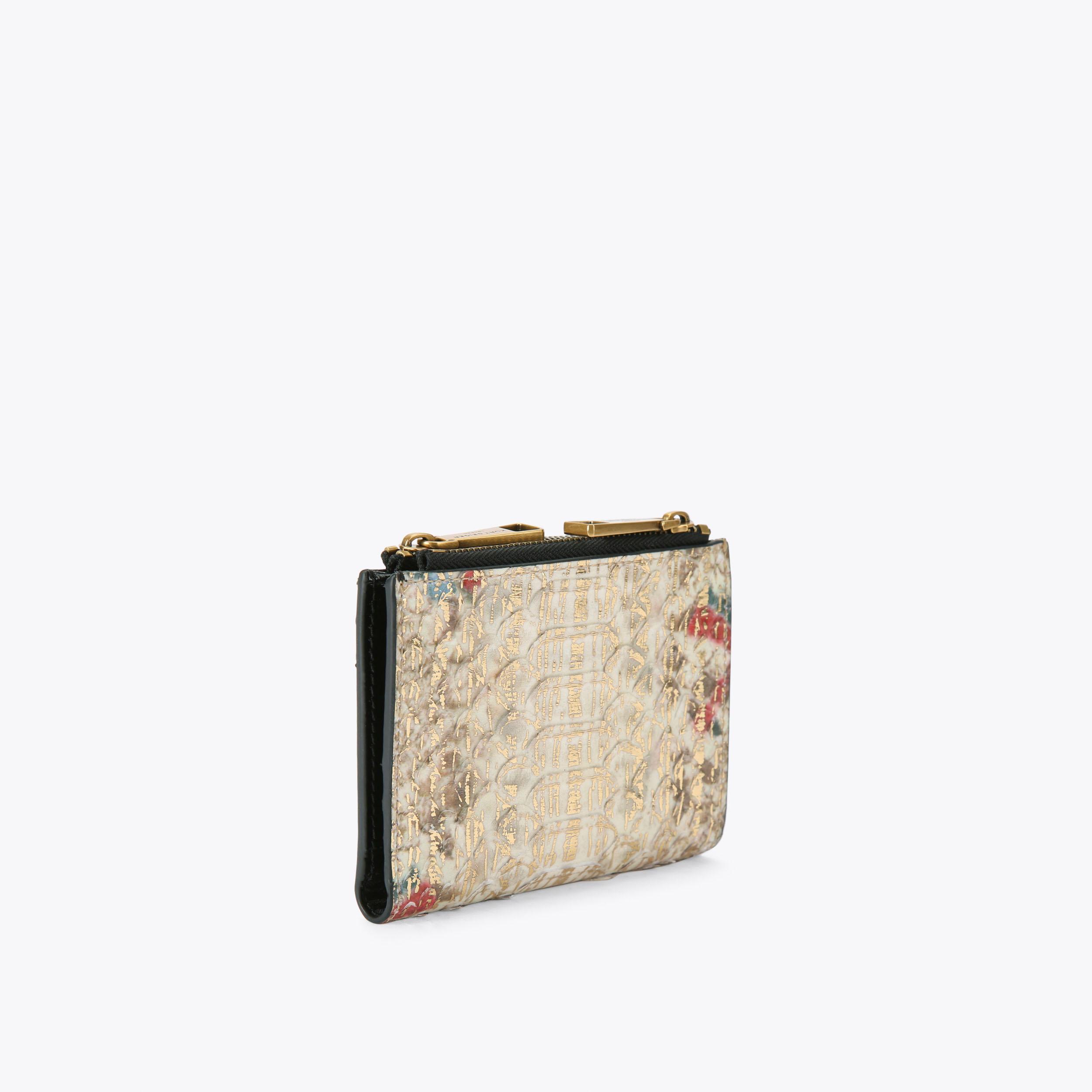 CHELSEA MINI PURSE Snake Print Gold Card Wallet by KURT GEIGER LONDON