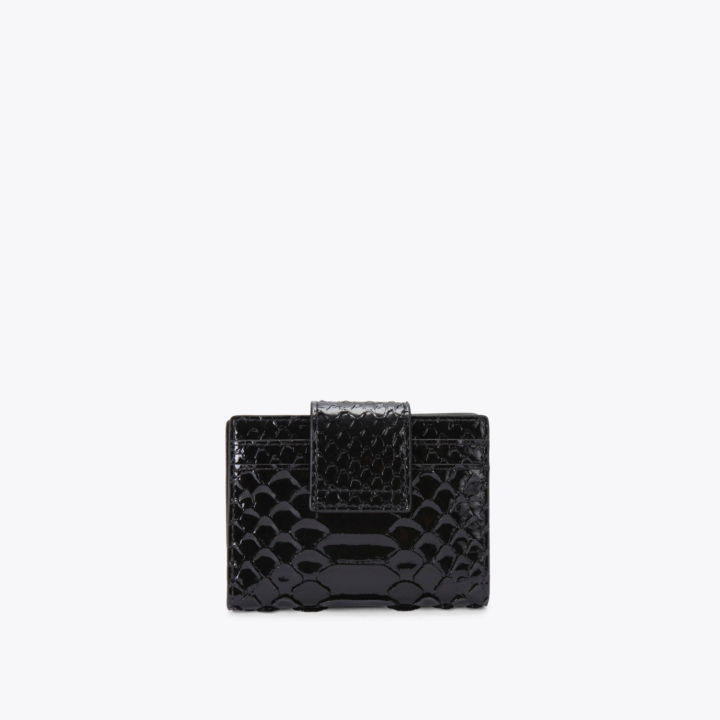 CHELSEA MULTI CARD DR Black Lizard Card Wallet by KURT GEIGER LONDON