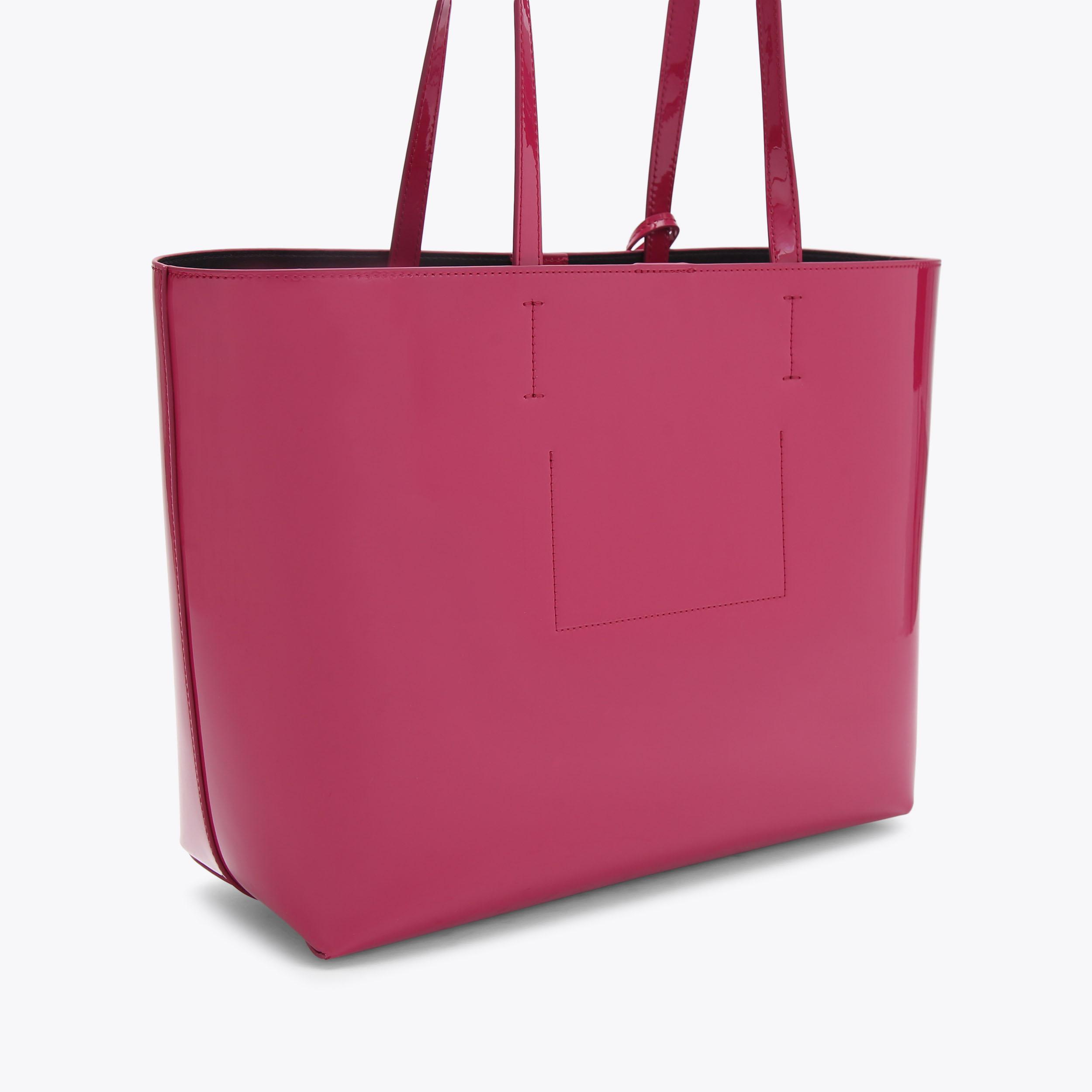 CHELSEA SHOPPER BAG Fuchsia Patent Shoulder Purse by KURT GEIGER LONDON
