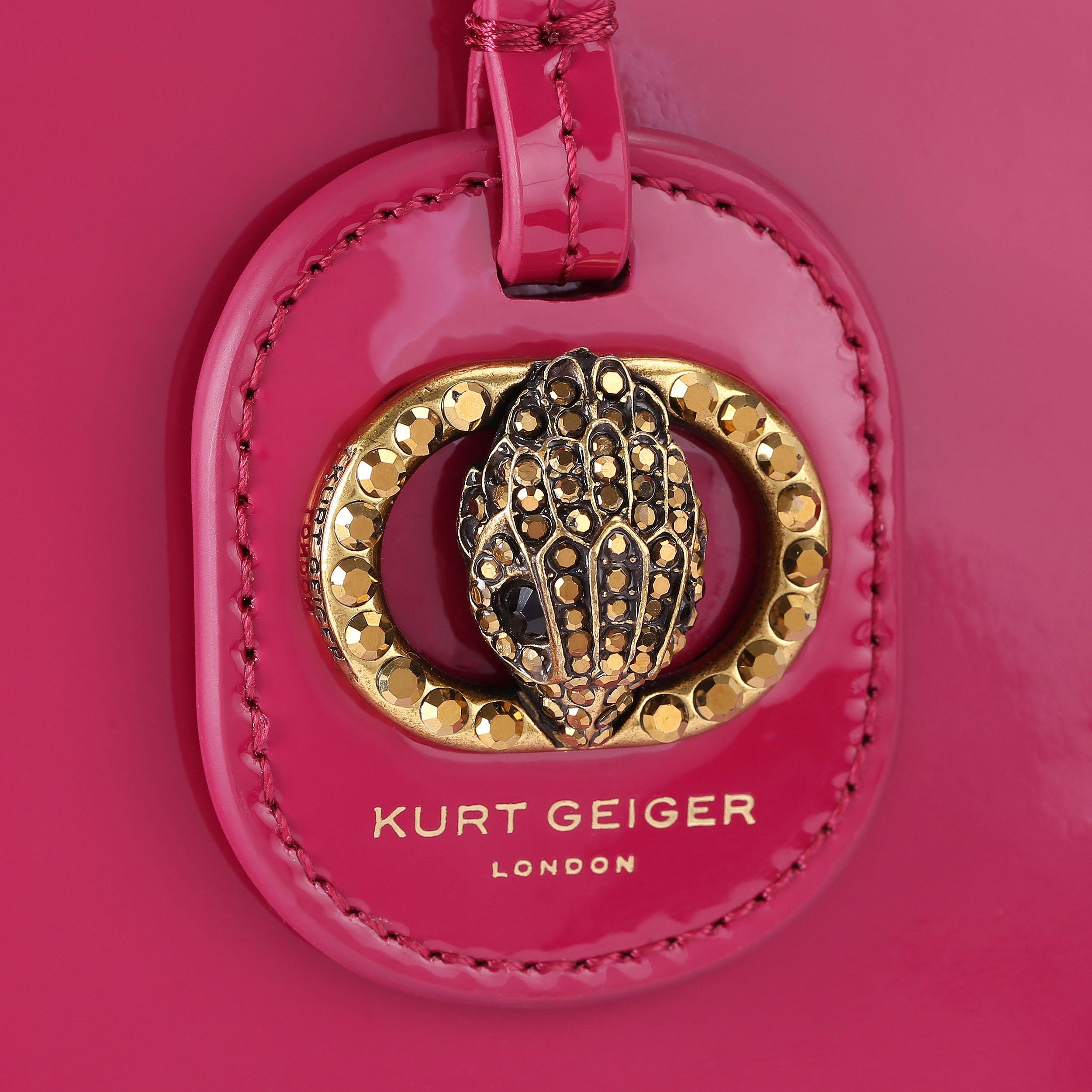 CHELSEA SHOPPER BAG Fuchsia Patent Shoulder Purse by KURT GEIGER LONDON