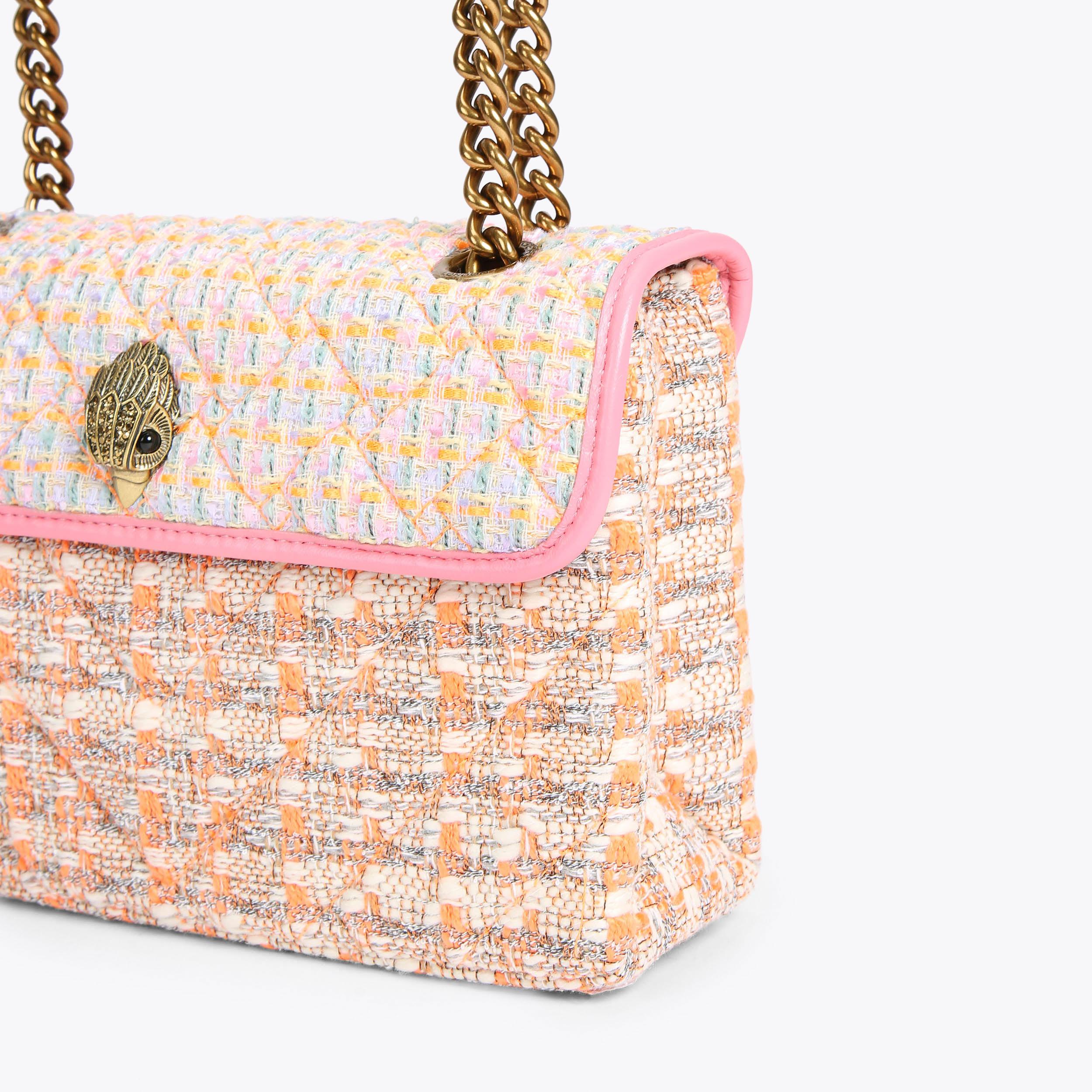 TWEED KENSINGTON BAG Orange Shoulder Purse by KURT GEIGER LONDON